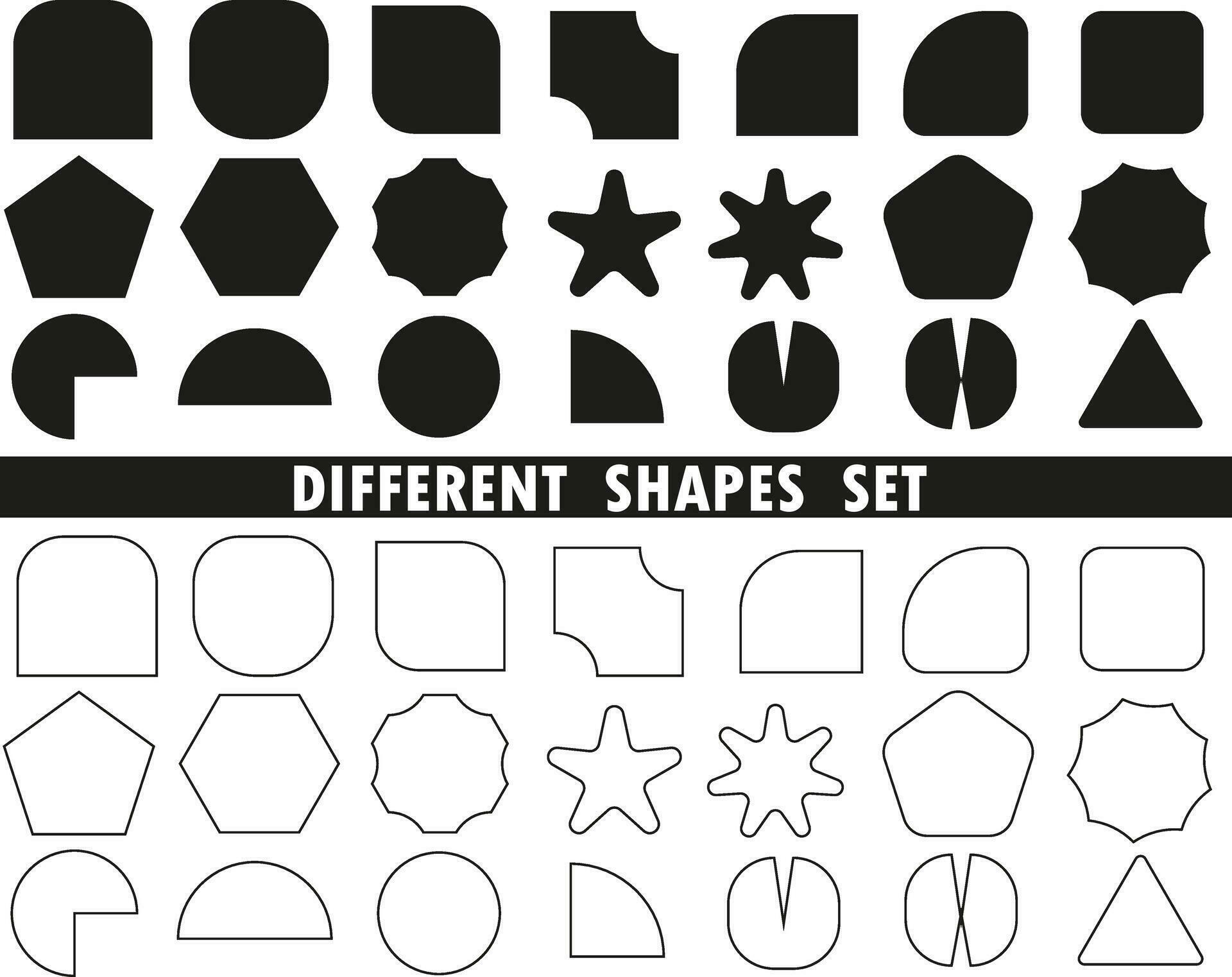 Set of shapes icons. Different shapes. Shapes of triangle, square ...