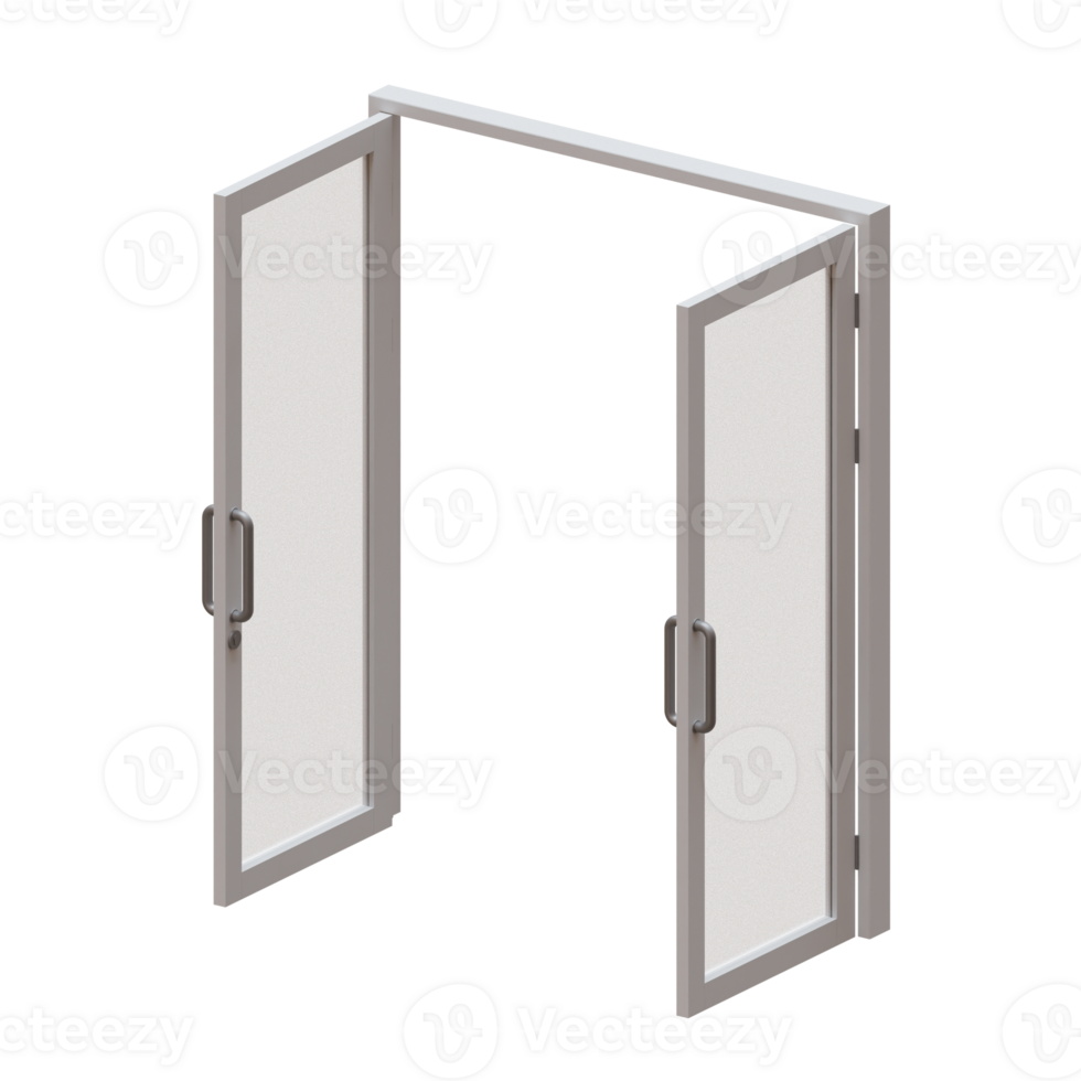Double Framed Glass Door 3d Render Illustration Element 28285979 Png