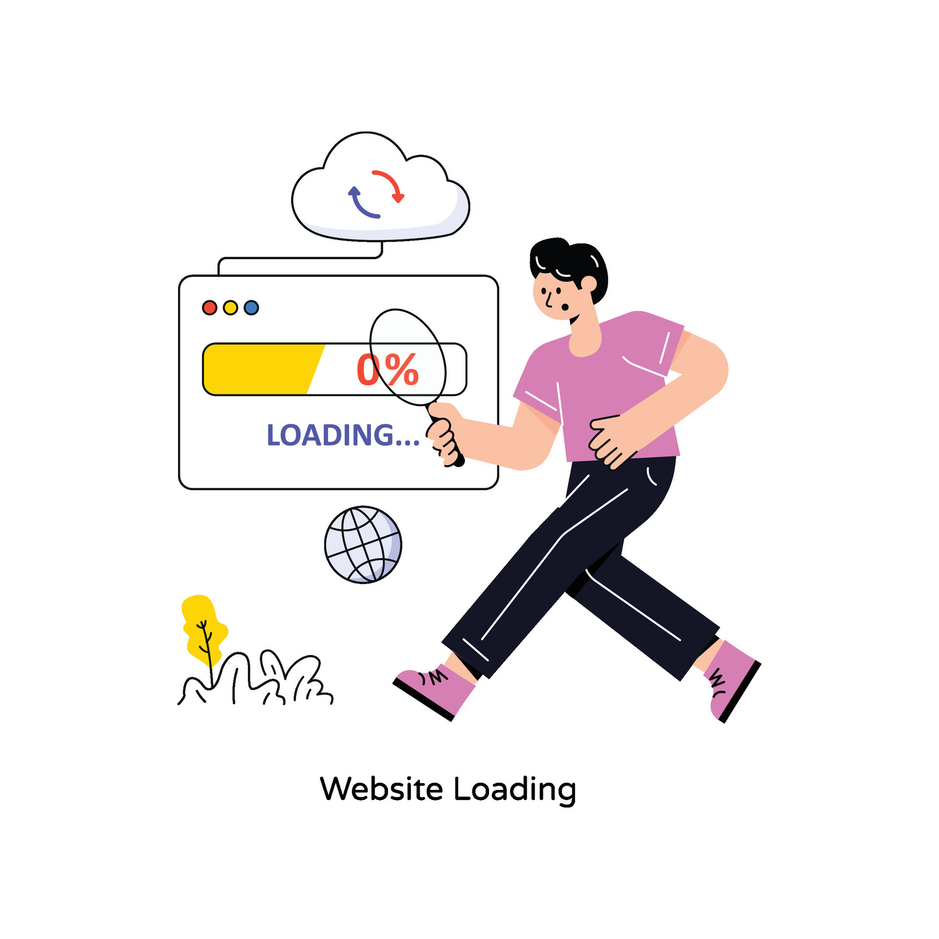 Website Loading Flat Style Design Vector illustration. Stock ...