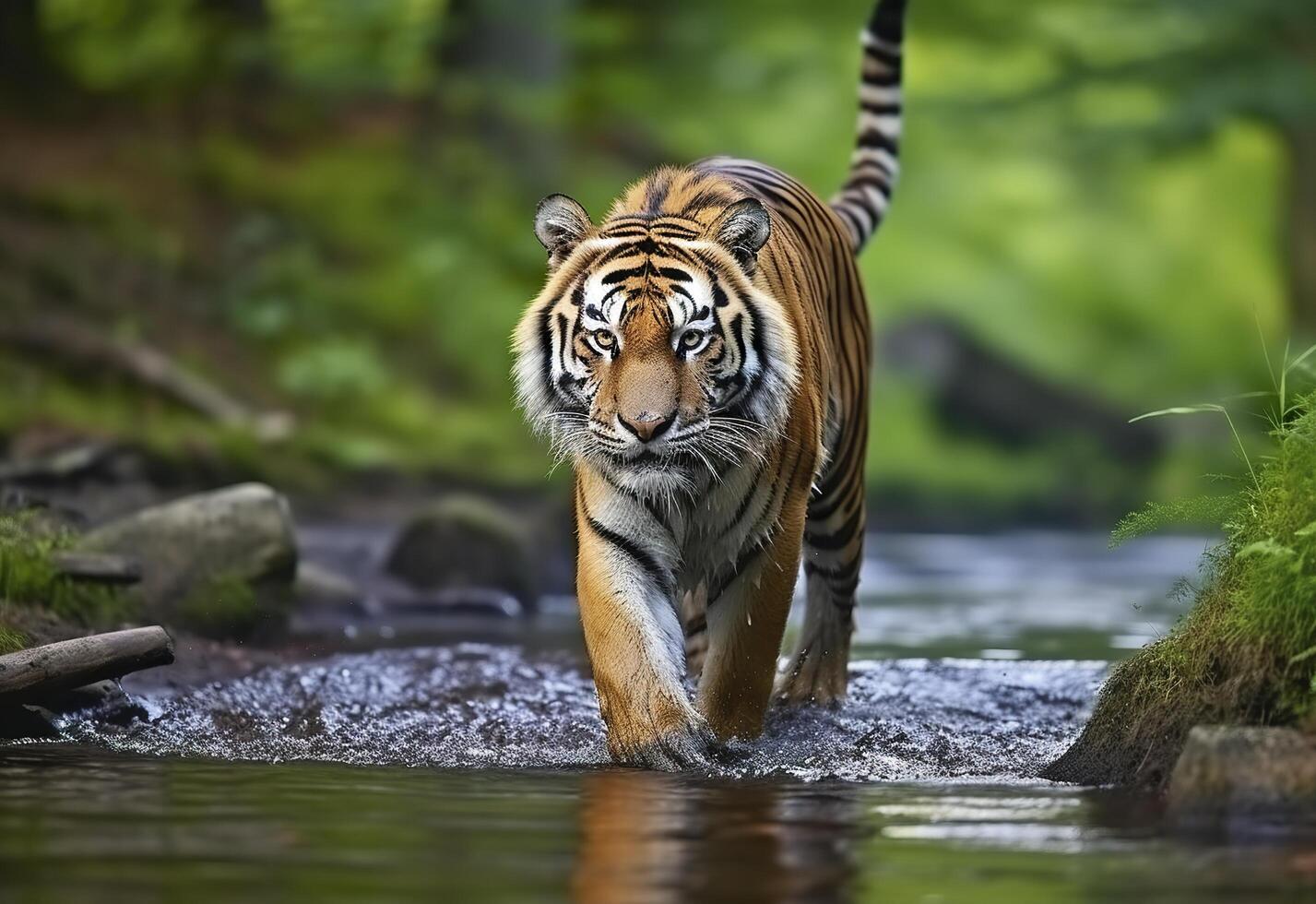 Tiger In The Water