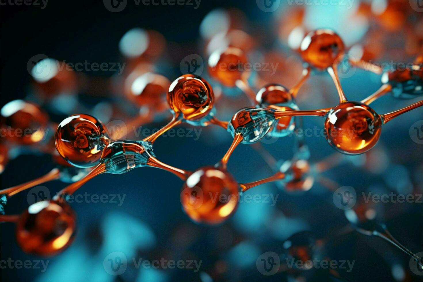 3D molecule model in a scientific setting, a captivating science ...