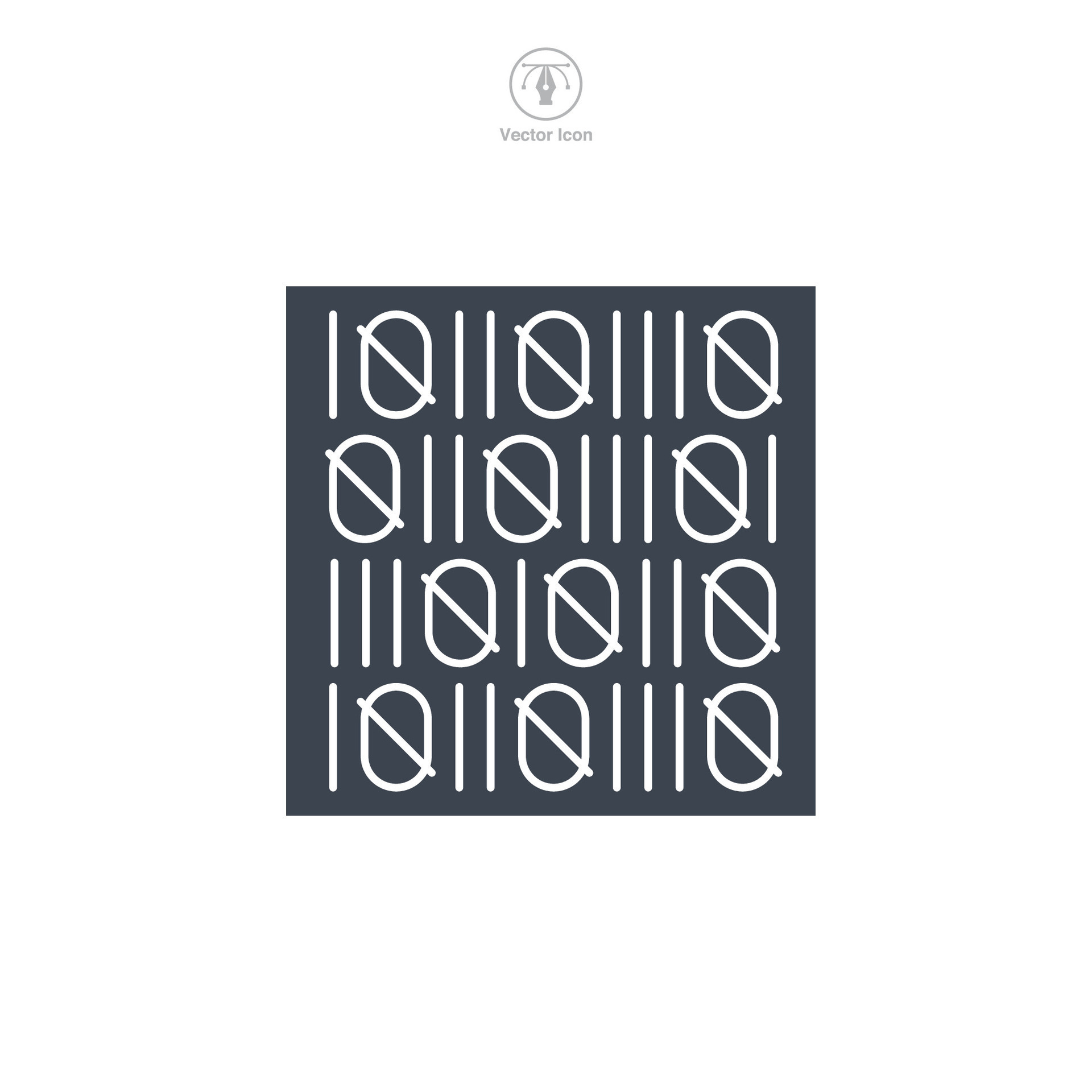 Binary Code Icon Symbol Vector Illustration Isolated On White