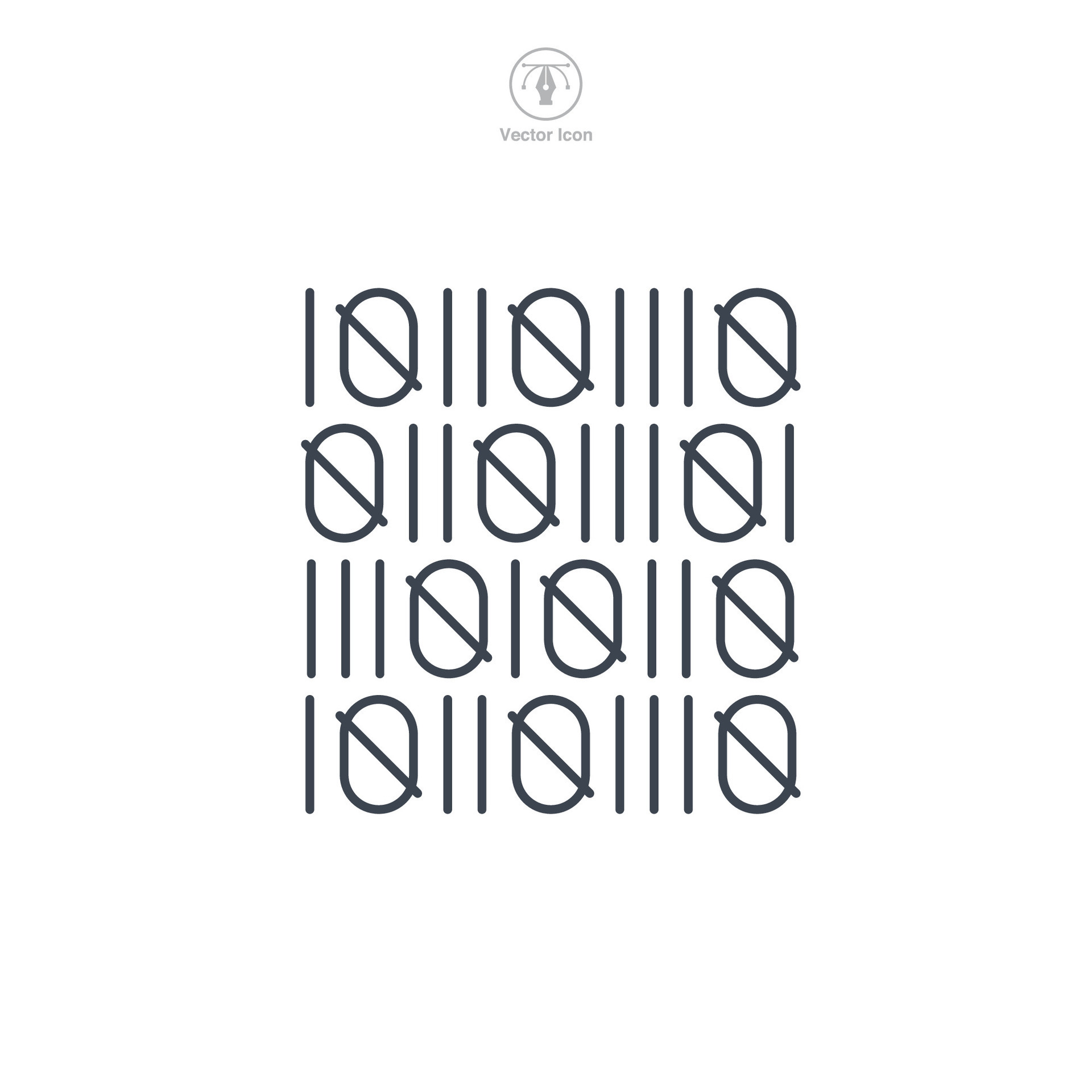 Binary Code Icon Symbol Vector Illustration Isolated On White
