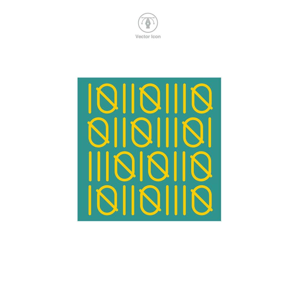 Binary Code icon symbol vector illustration isolated on white ...