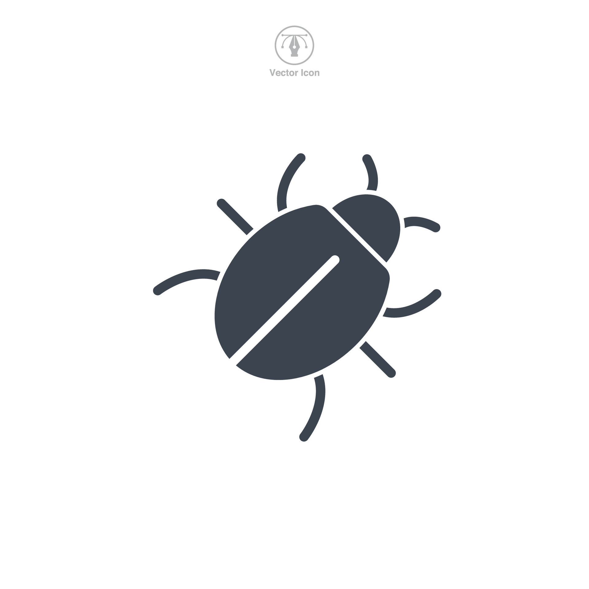 Bug icon symbol vector illustration isolated on white background ...
