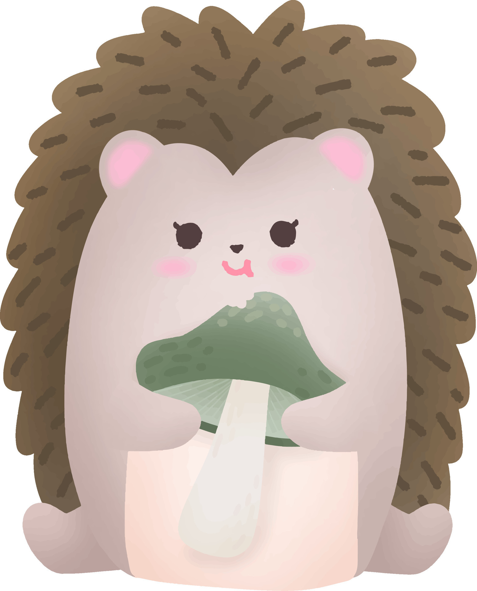 The hedgehog was eating mushrooms with relish. 28292880 Vector Art at ...