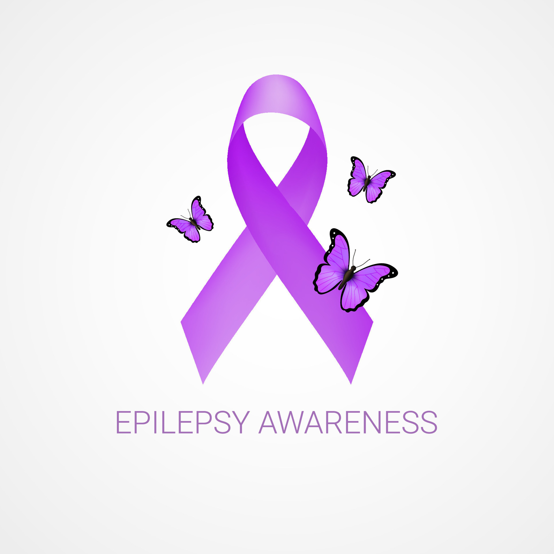 Epilepsy awareness. Purple ribbon and butterflies. Vector 28294398 ... Epilepsy awareness. Purple ribbon and butterflies. Vector 28294398 ...