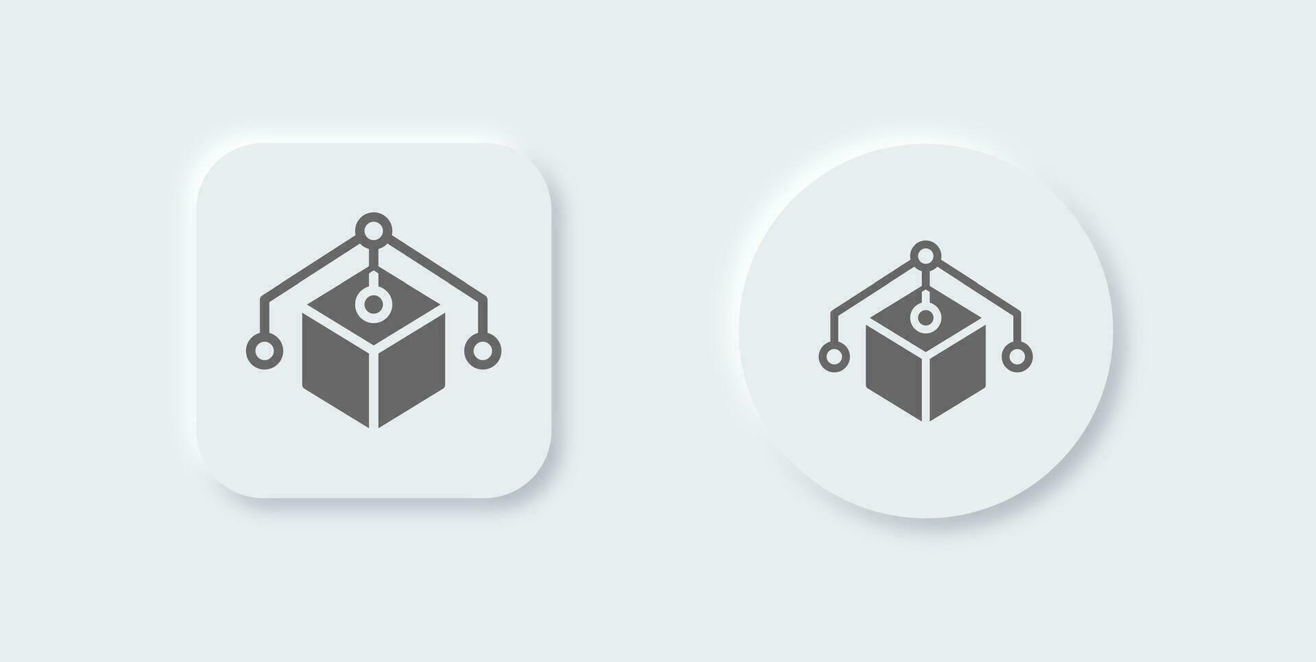 Blockchain solid icon in neomorphic design style. Crypto signs vector illustration. 28294884 ...