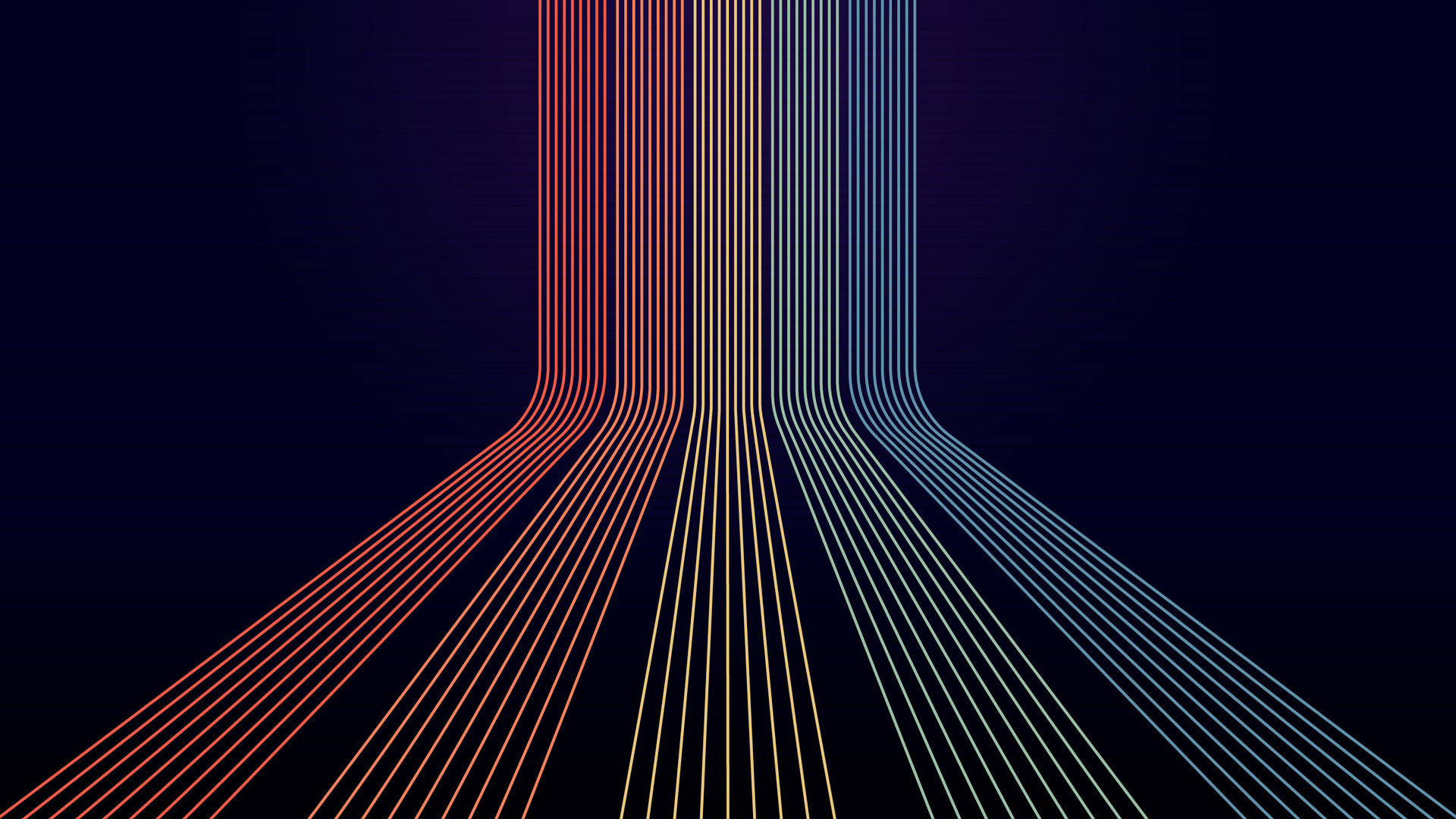 Abstract retro colorful lines on dark background. Vector illustration ...