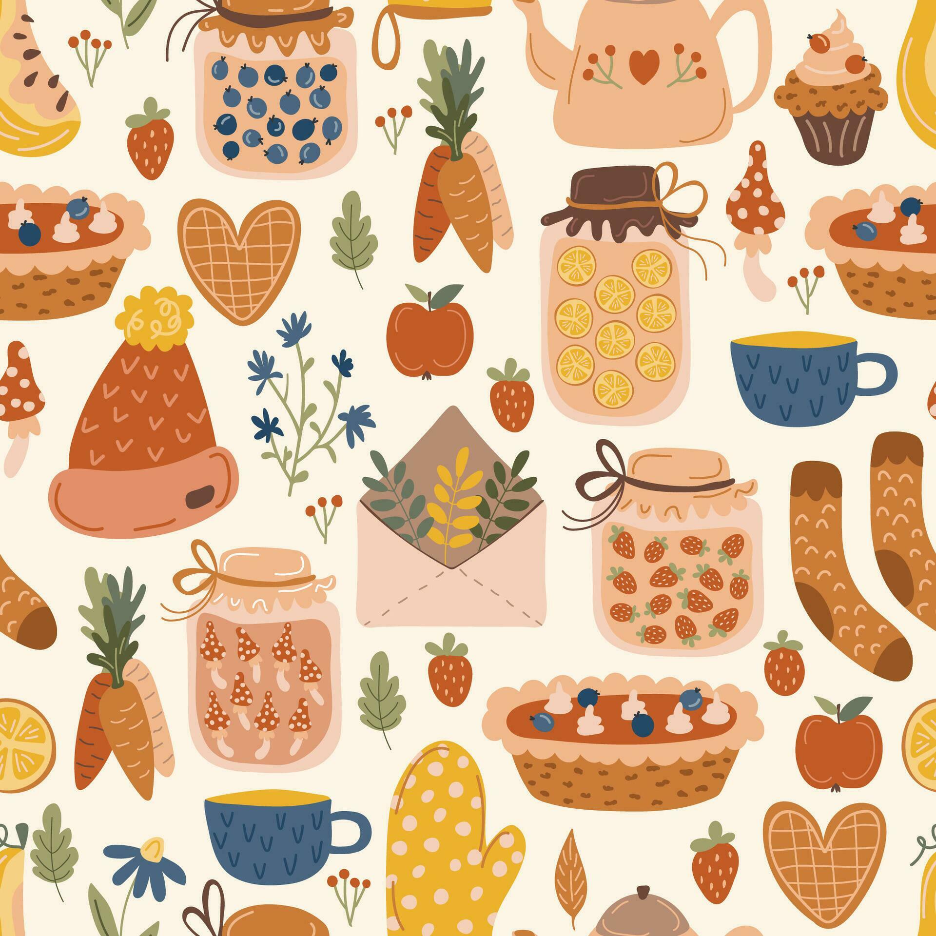 Cozy autumn. Hand drawing. Simple pattern. Vector illustration 28295353 ...