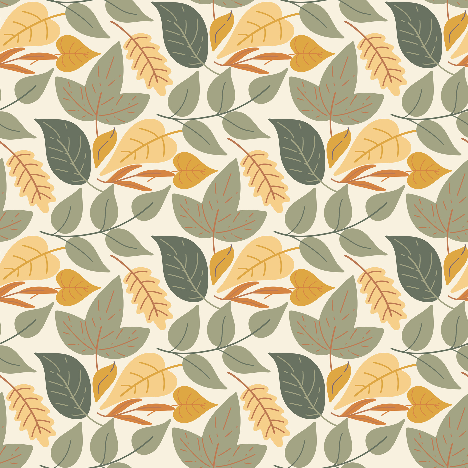 Natural leafy seamless pattern vector illustration 28295549 Vector Art ...