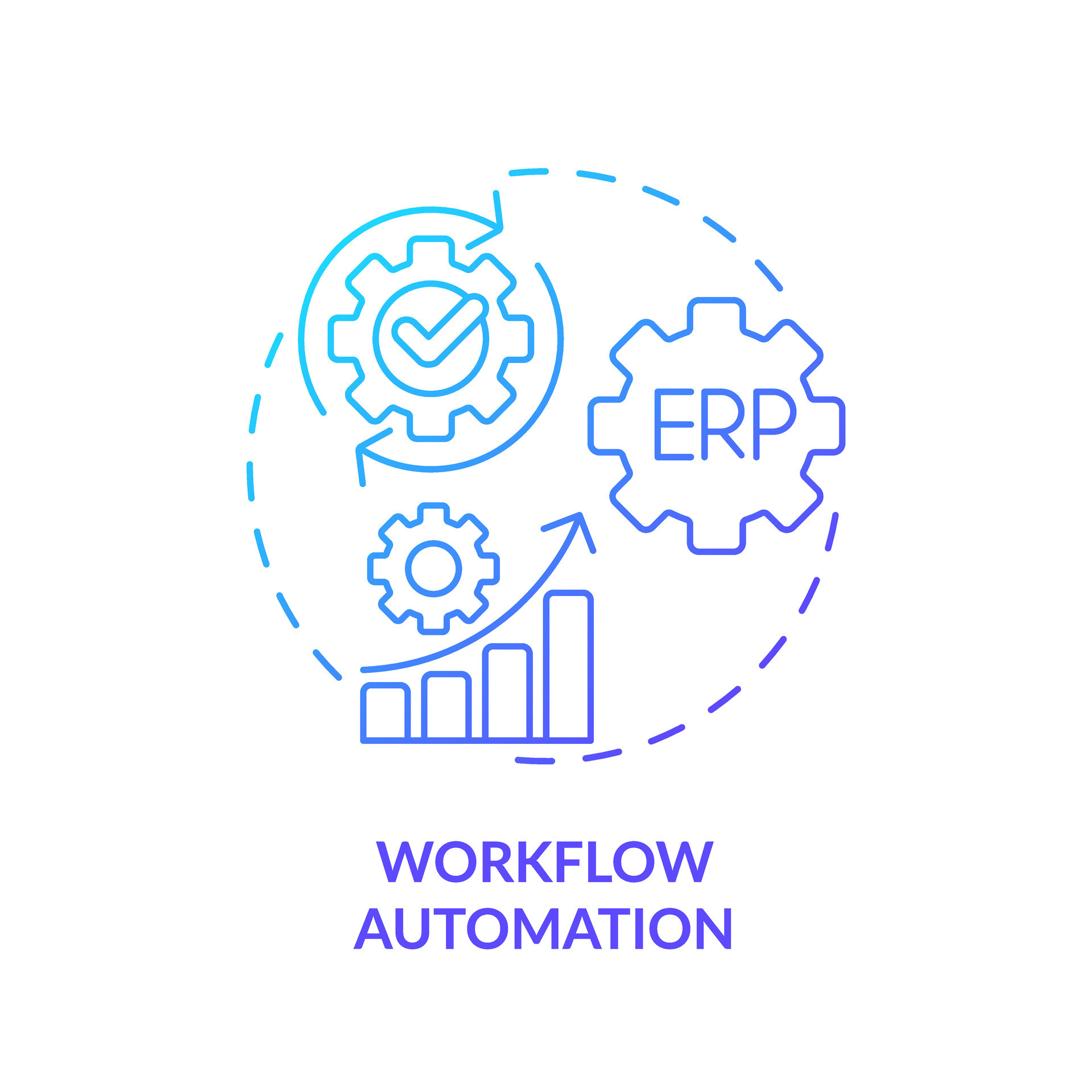 Gradient workflow automation icon concept, isolated vector, enterprise ...