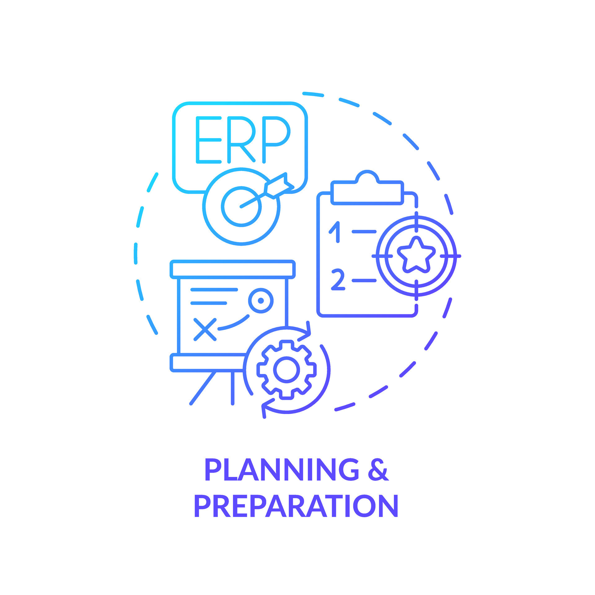 Gradient Planning And Preparation Icon Concept Isolated Vector Enterprise Resource Planning