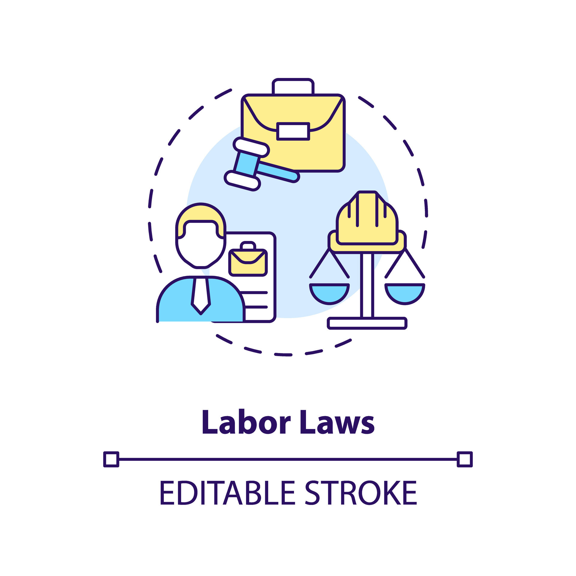 Labor laws concept icon. Employee rights protection. Law and legal ... Labor laws concept icon. Employee rights protection. Law and legal ...