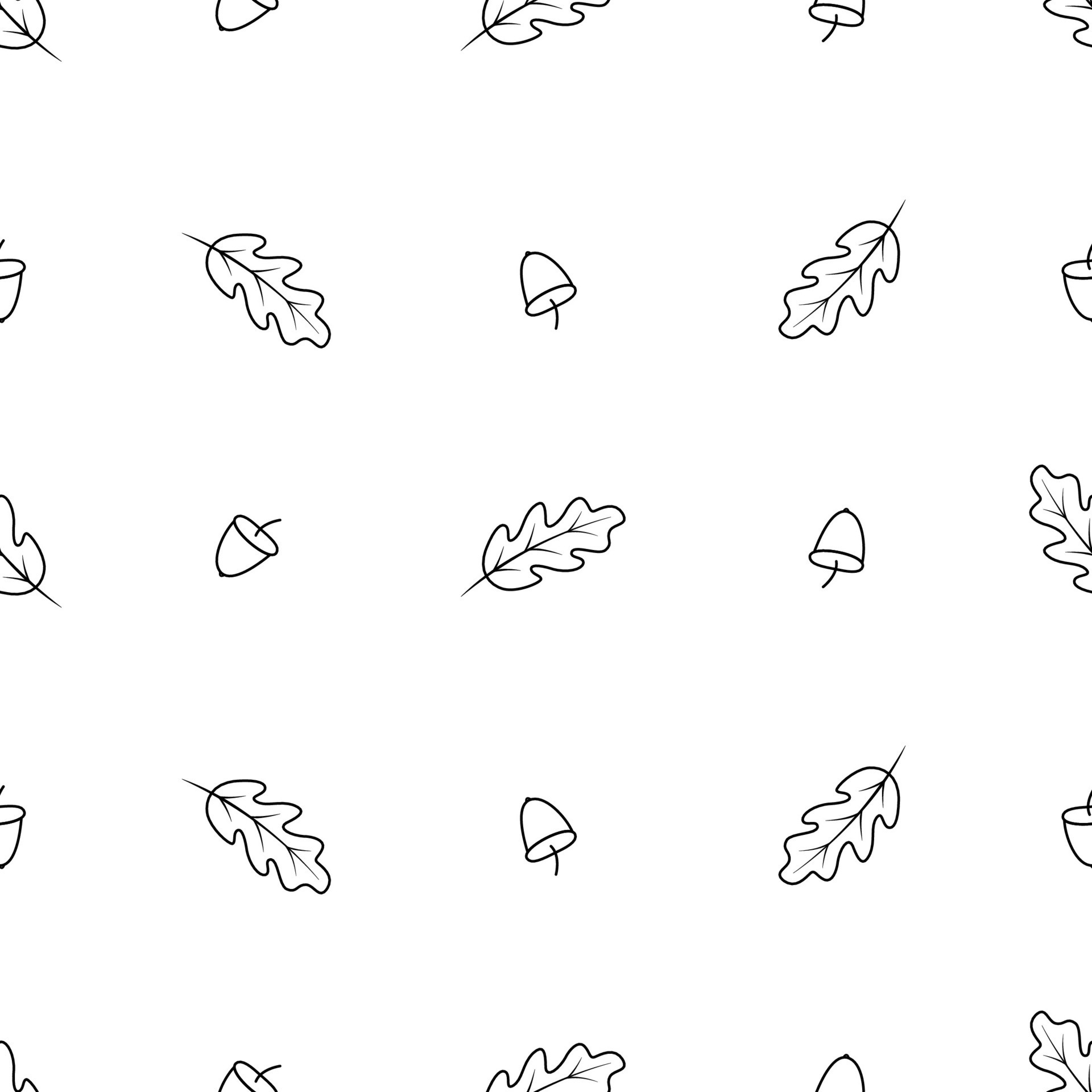 Autumn Seamless Pattern Oak Leaves And Acorns Fall Vector Background Illustration 28298349