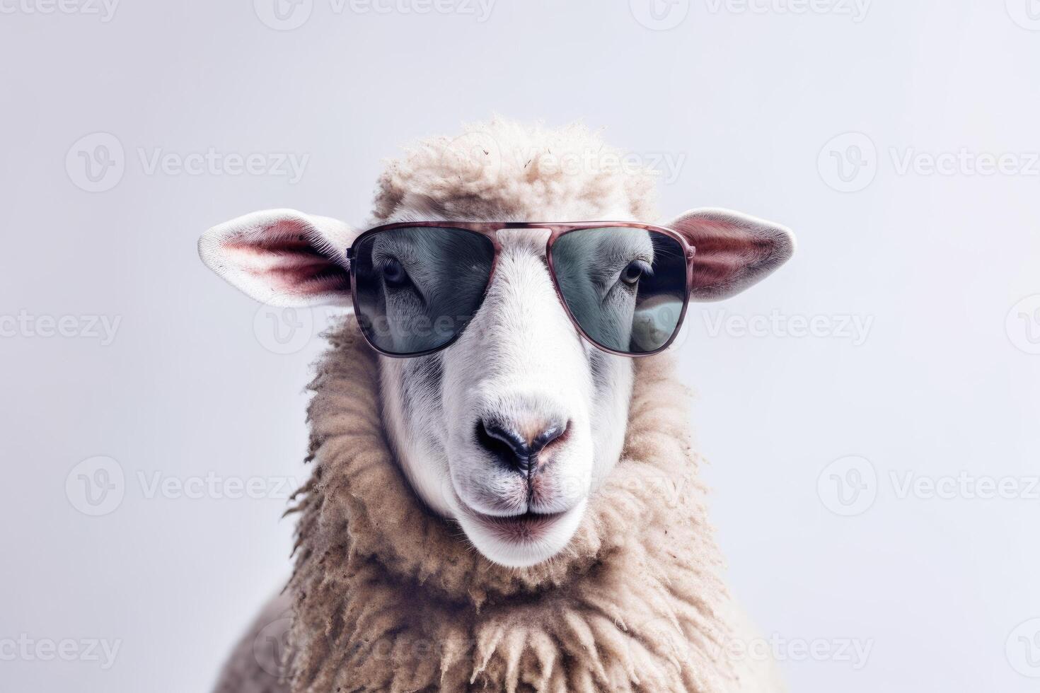 A Sheep Funny Sheep Wearing Sunglasses Isolated On White Background Generative Ai 28298425
