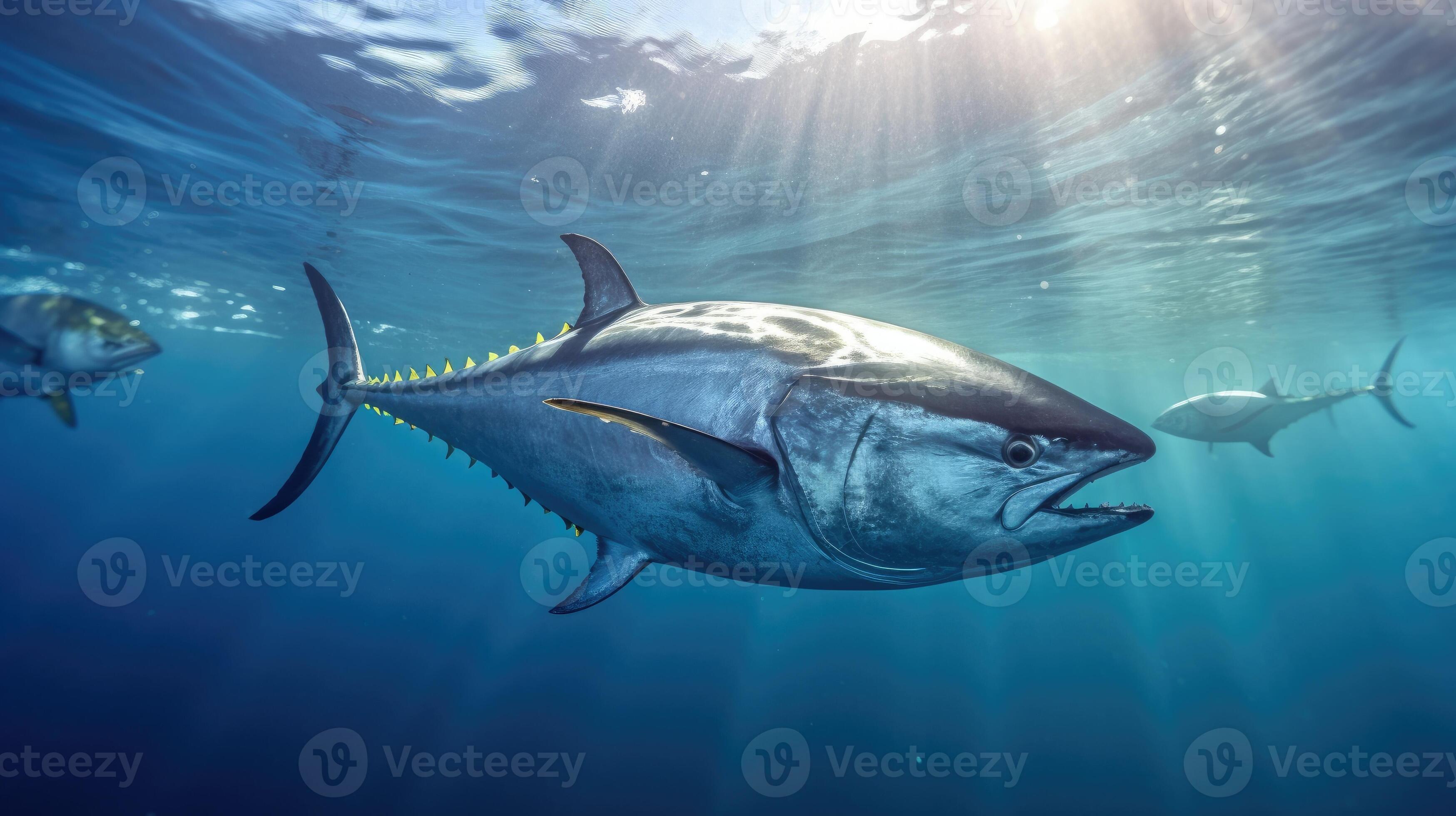 Tuna fish in the ocean. School of tuna fish in the ocean. Tuna. Generative Ai 28298860 Stock ...