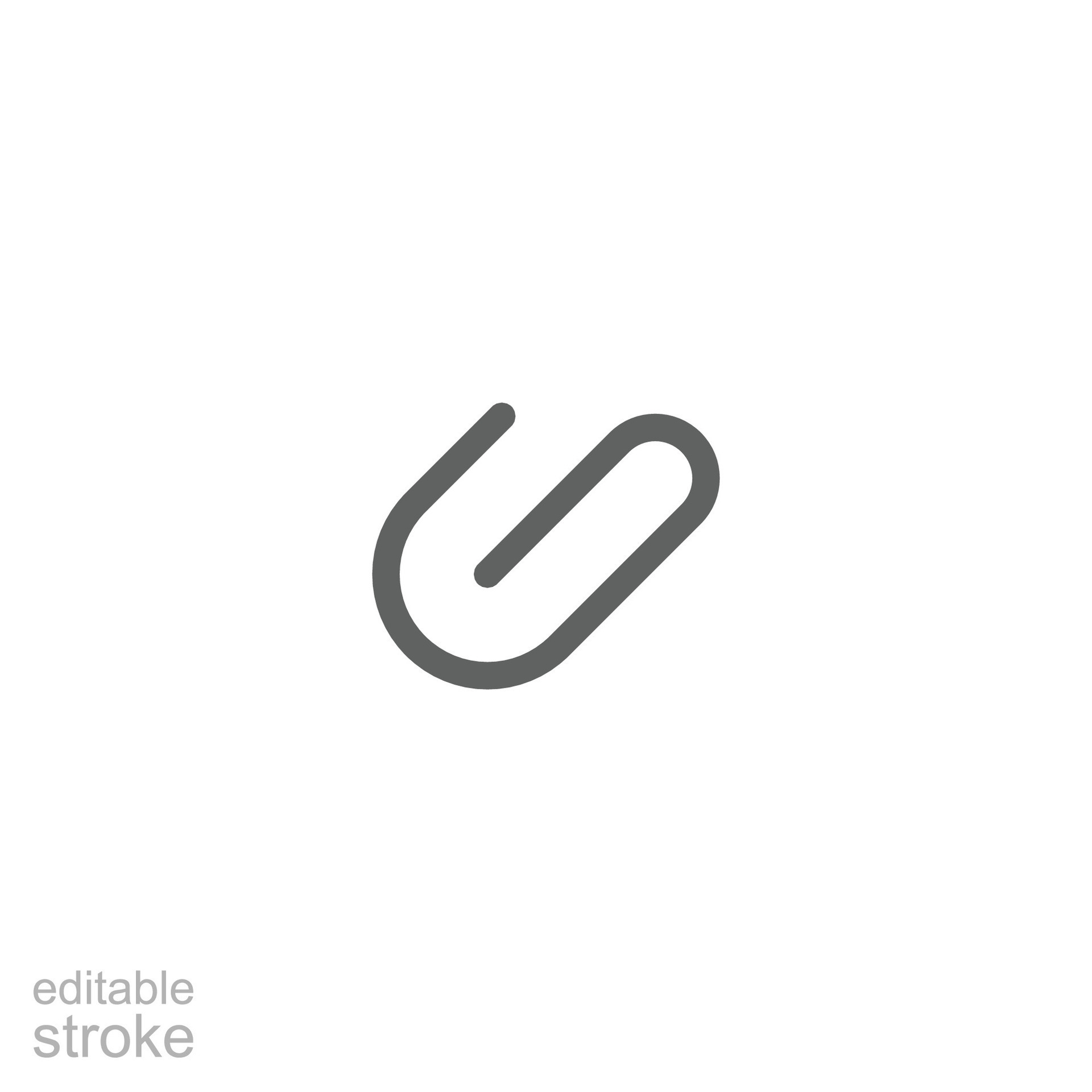Paper Clip Icon Simple Outline Style Paperclip Attach Document Clip Staple Fastener Page