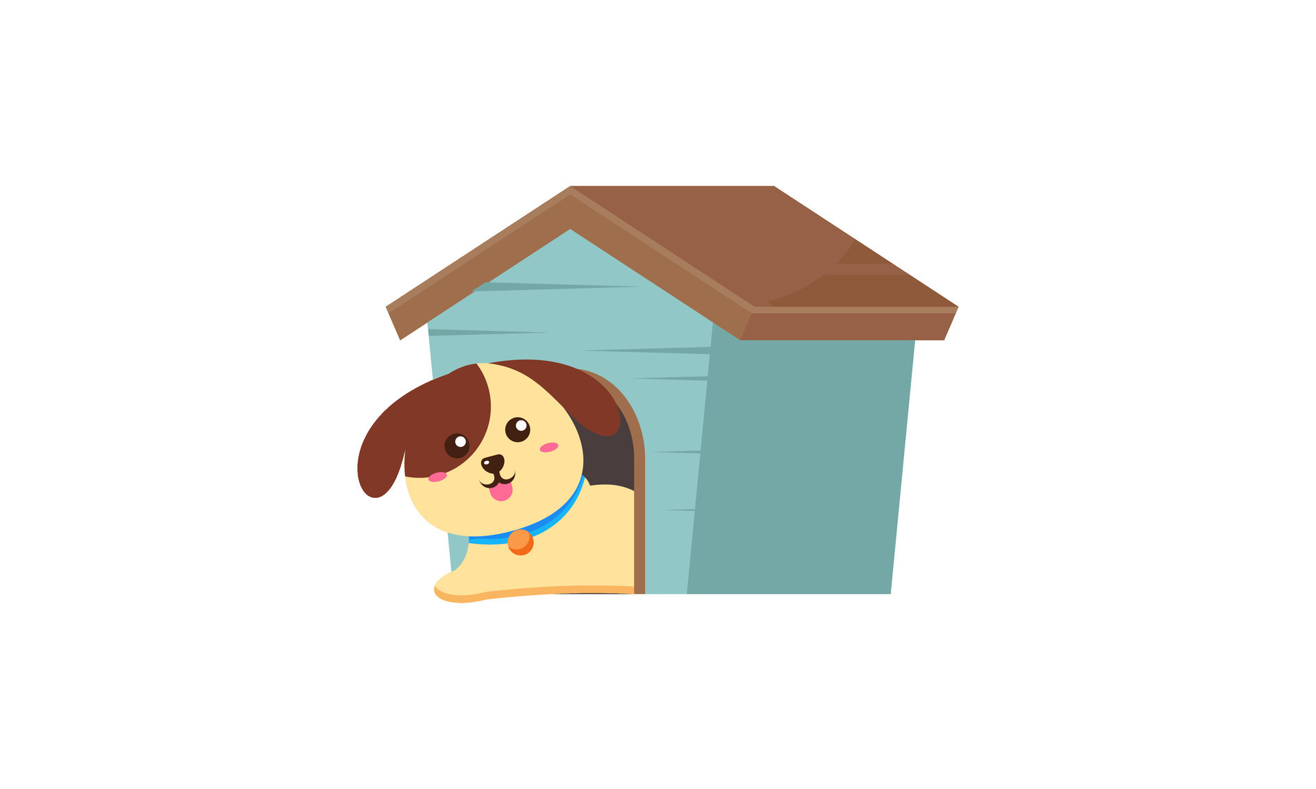 Dog cartoon inside wood house design 28308077 Vector Art at Vecteezy