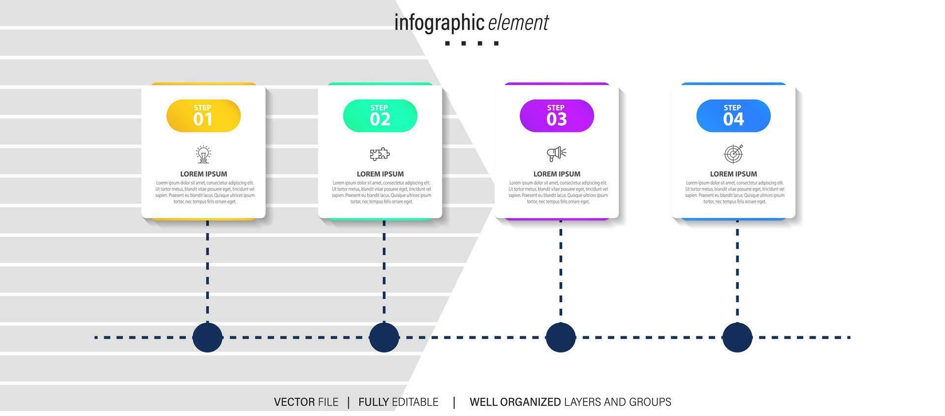 Set Of Infographic Elements Data Visualization Vector Design Template Can Be Used For Steps