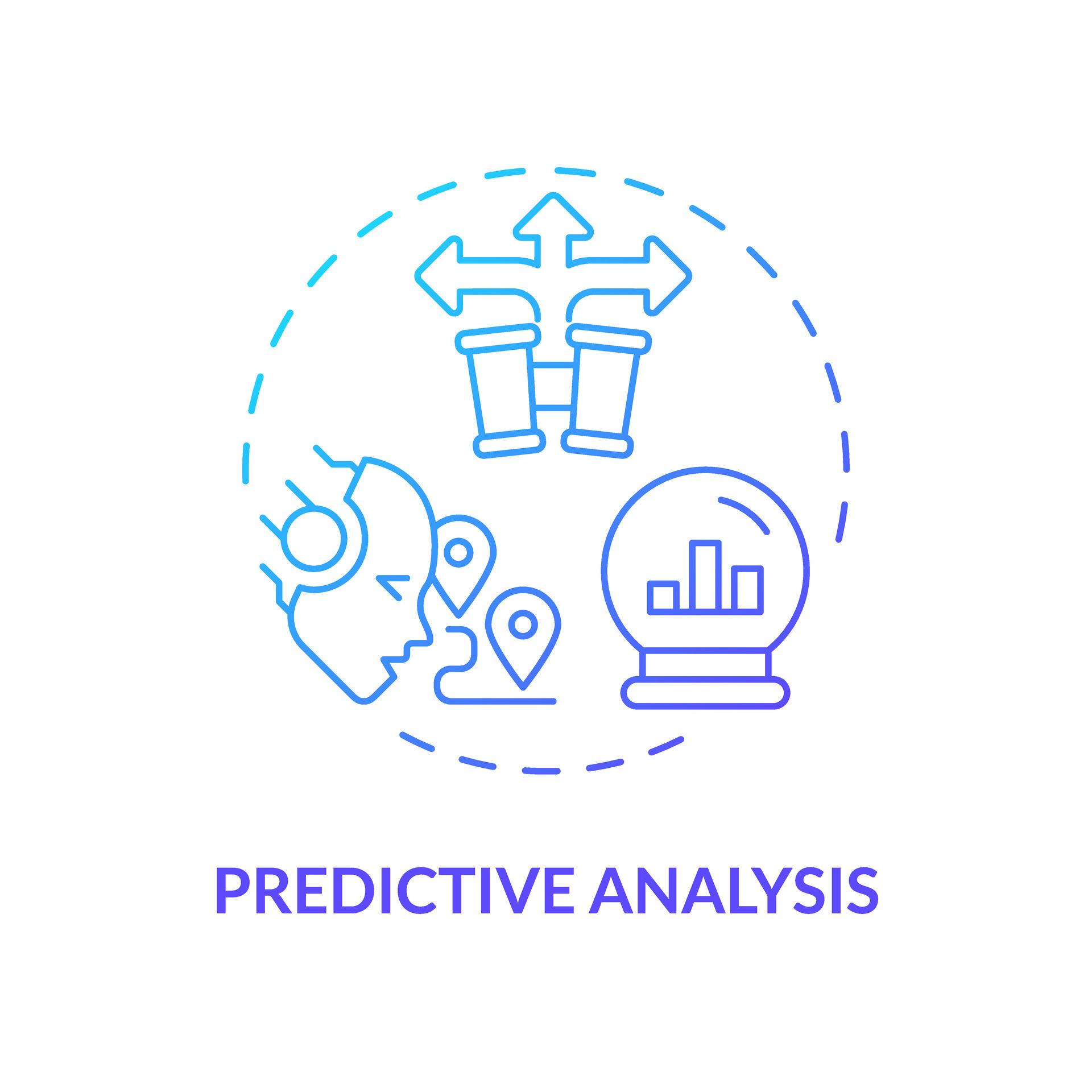 Gradient predictive analysis icon concept, isolated vector, AI for SEO ...