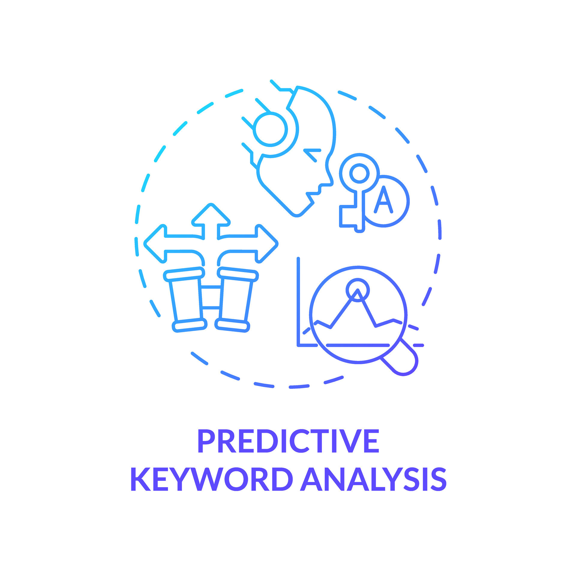 Gradient Predictive Keyword Analysis Icon Concept Isolated Vector Ai
