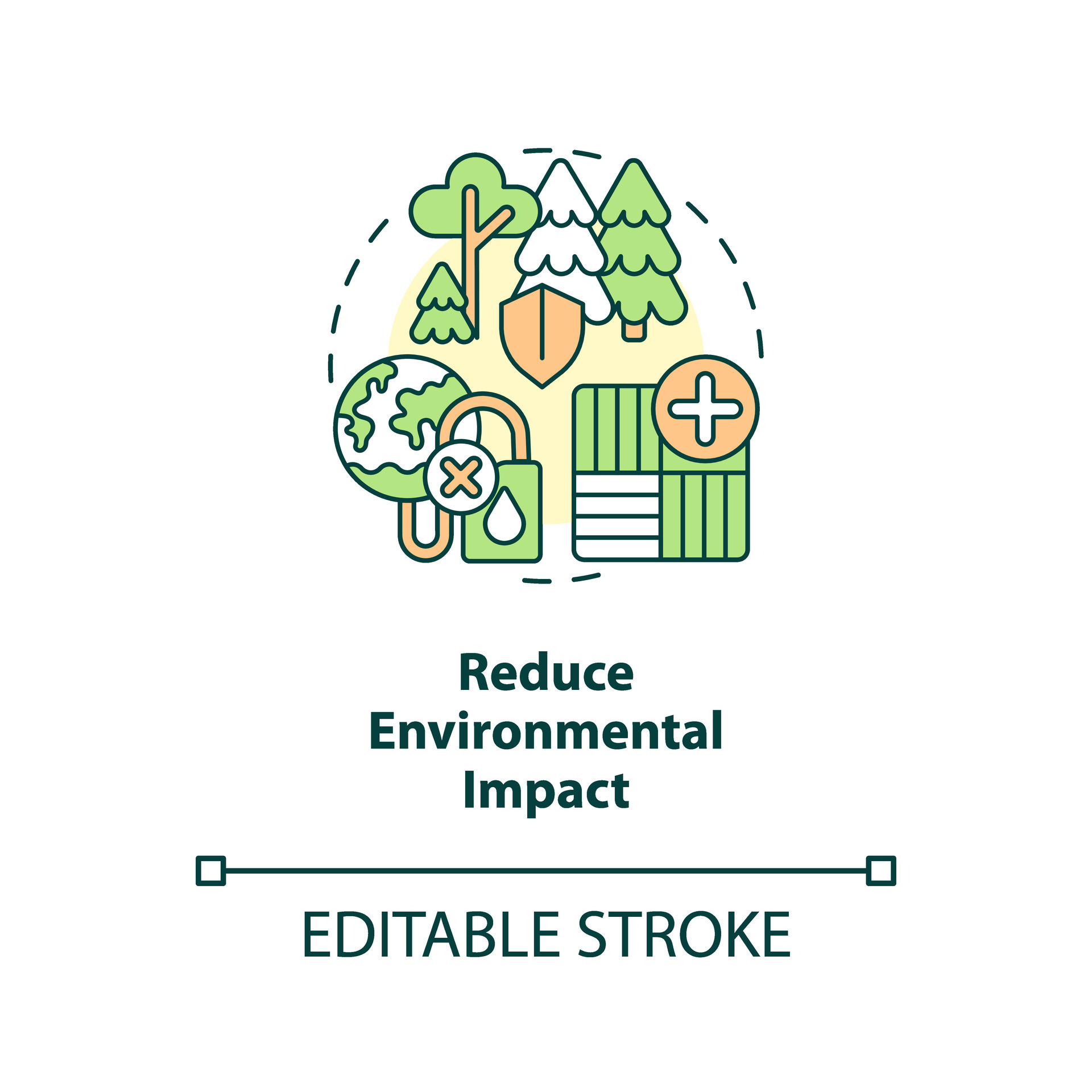 2D customizable reduce environmental impact icon representing vertical ... 2D customizable reduce environmental impact icon representing vertical ...