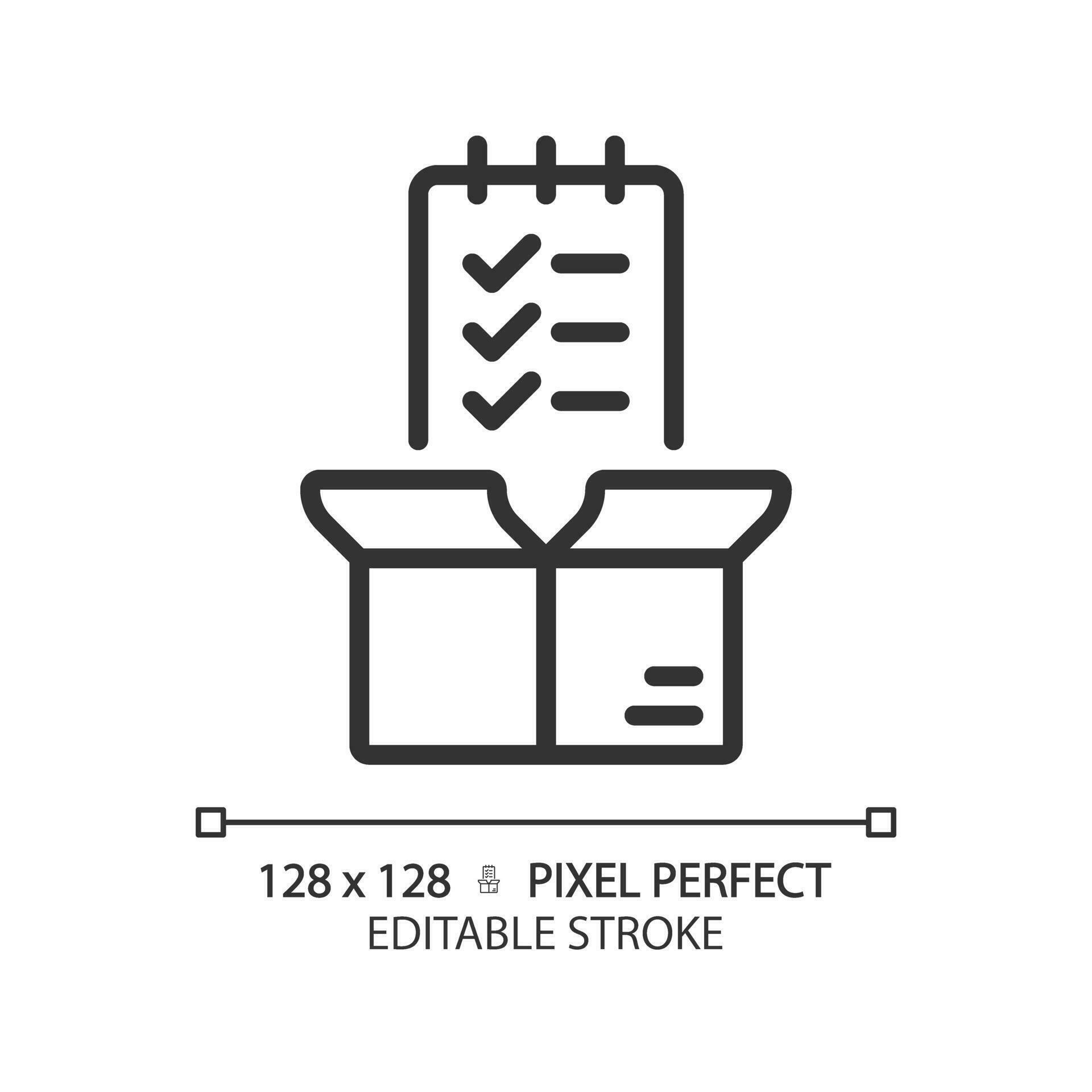 Pixel Perfect Editable Black Quality Control Icon Isolated Vector