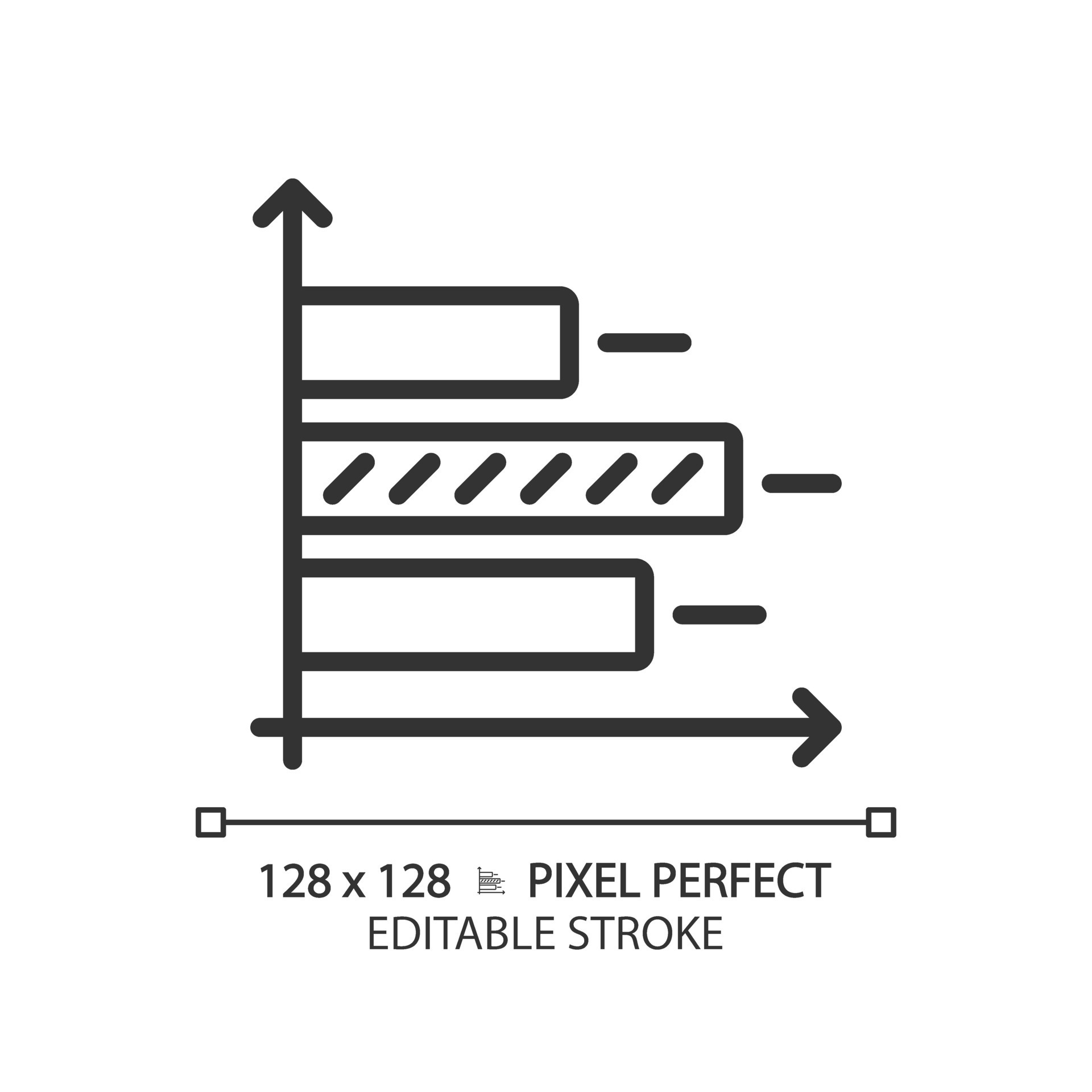 Horizontal Bar Chart Linear Icon Comparing Products Marketing