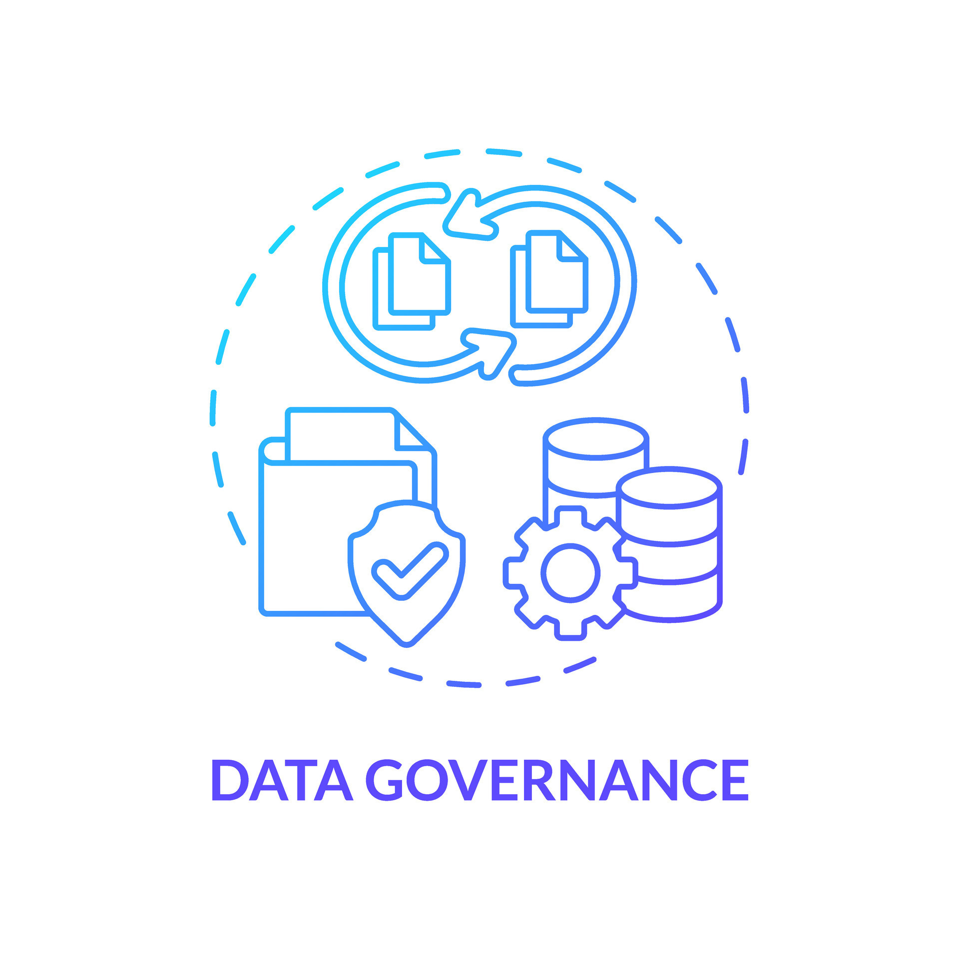 Gradient Data Governance Concept Thin Line Icon Isolated Vector Representing Data
