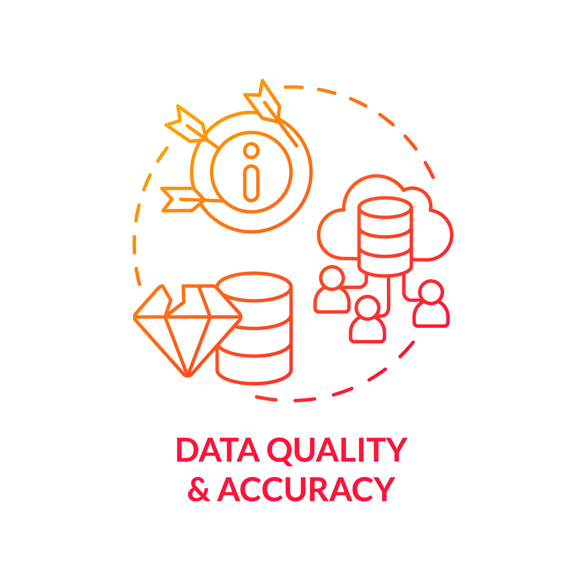 Gradient Data Quality And Accuracy Concept Thin Line Icon Isolated Vector Representing Data
