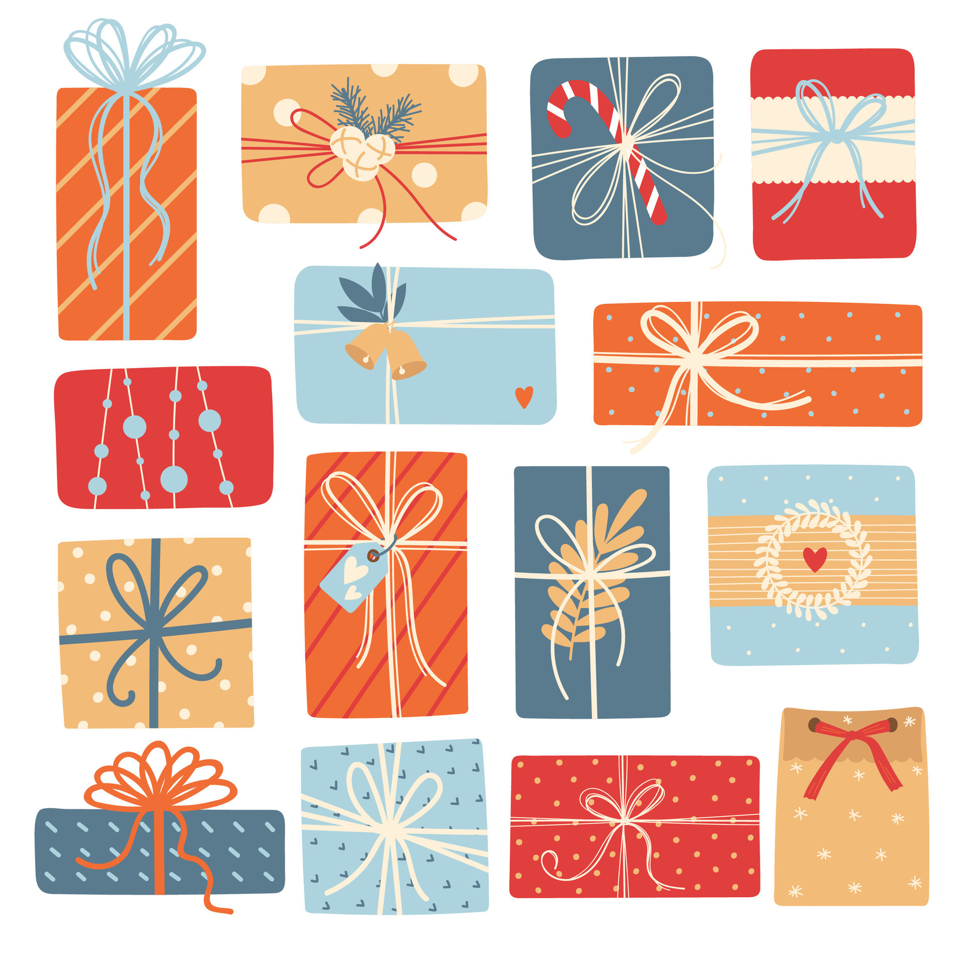 Christmas gifts on white background. 28341199 Vector Art at Vecteezy