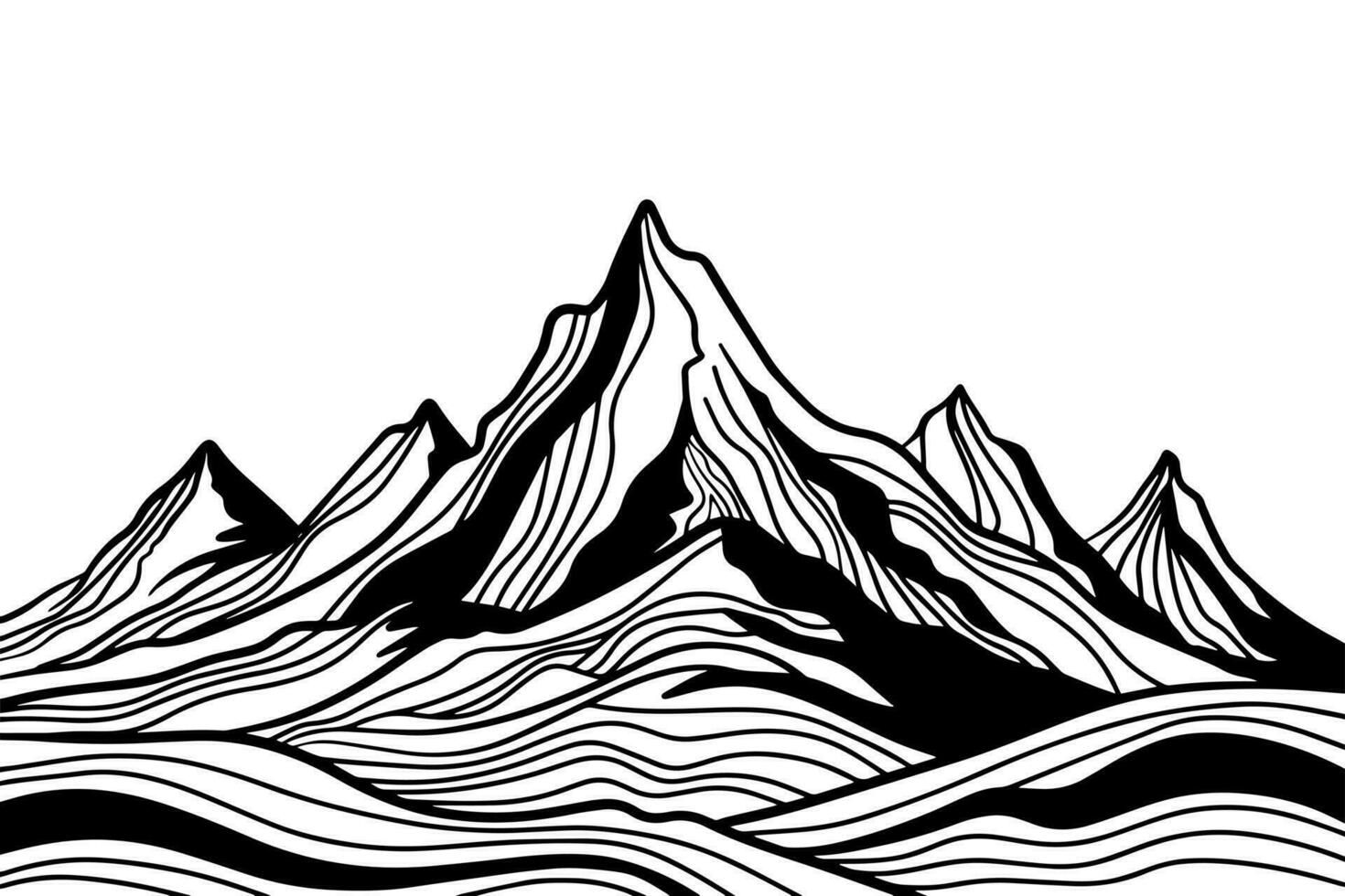 Minimalist modern line art print. Abstract mountain contemporary ... Minimalist modern line art print. Abstract mountain contemporary ...