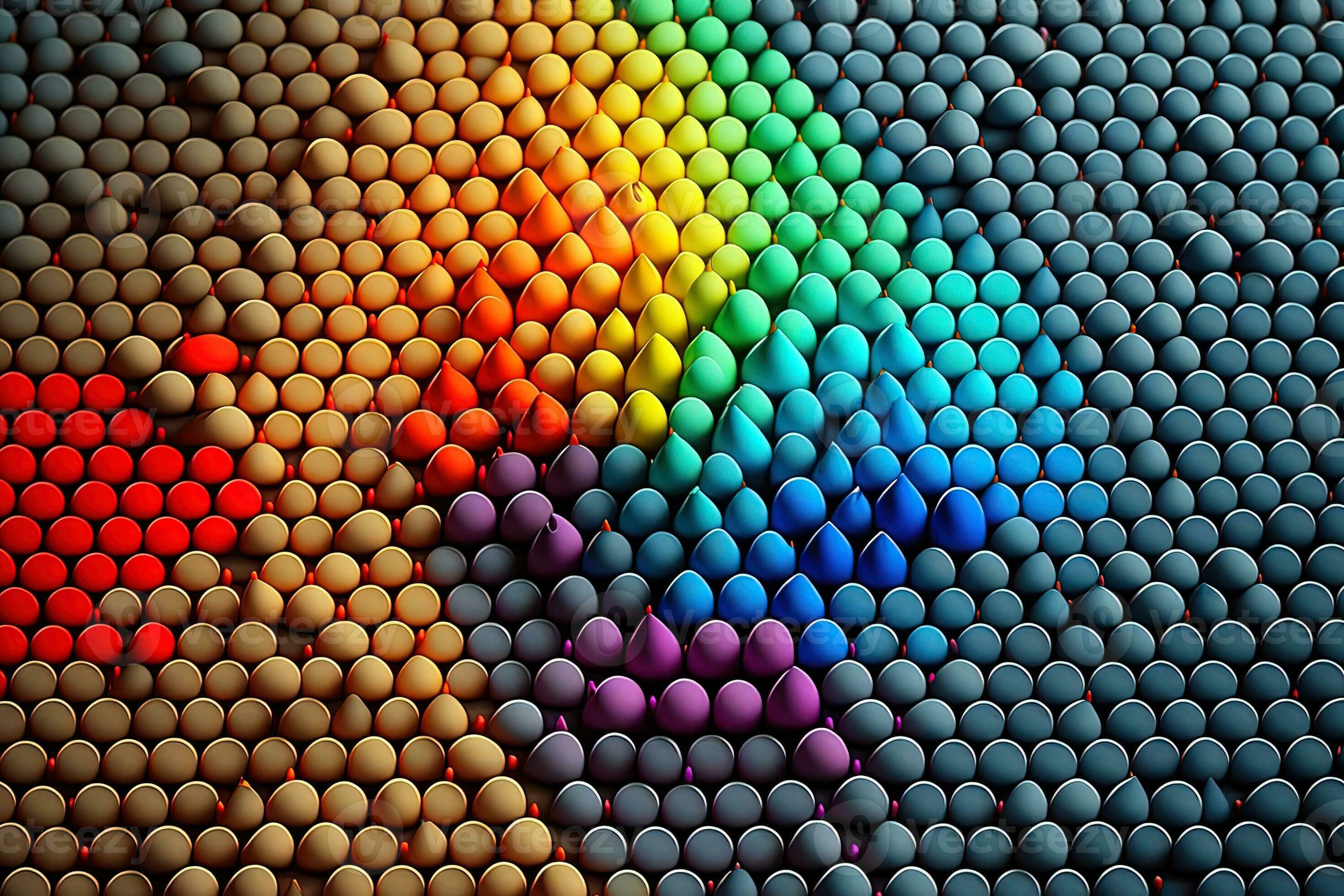A Group Of Colored Points On A Flat Surface That Closely Resembles