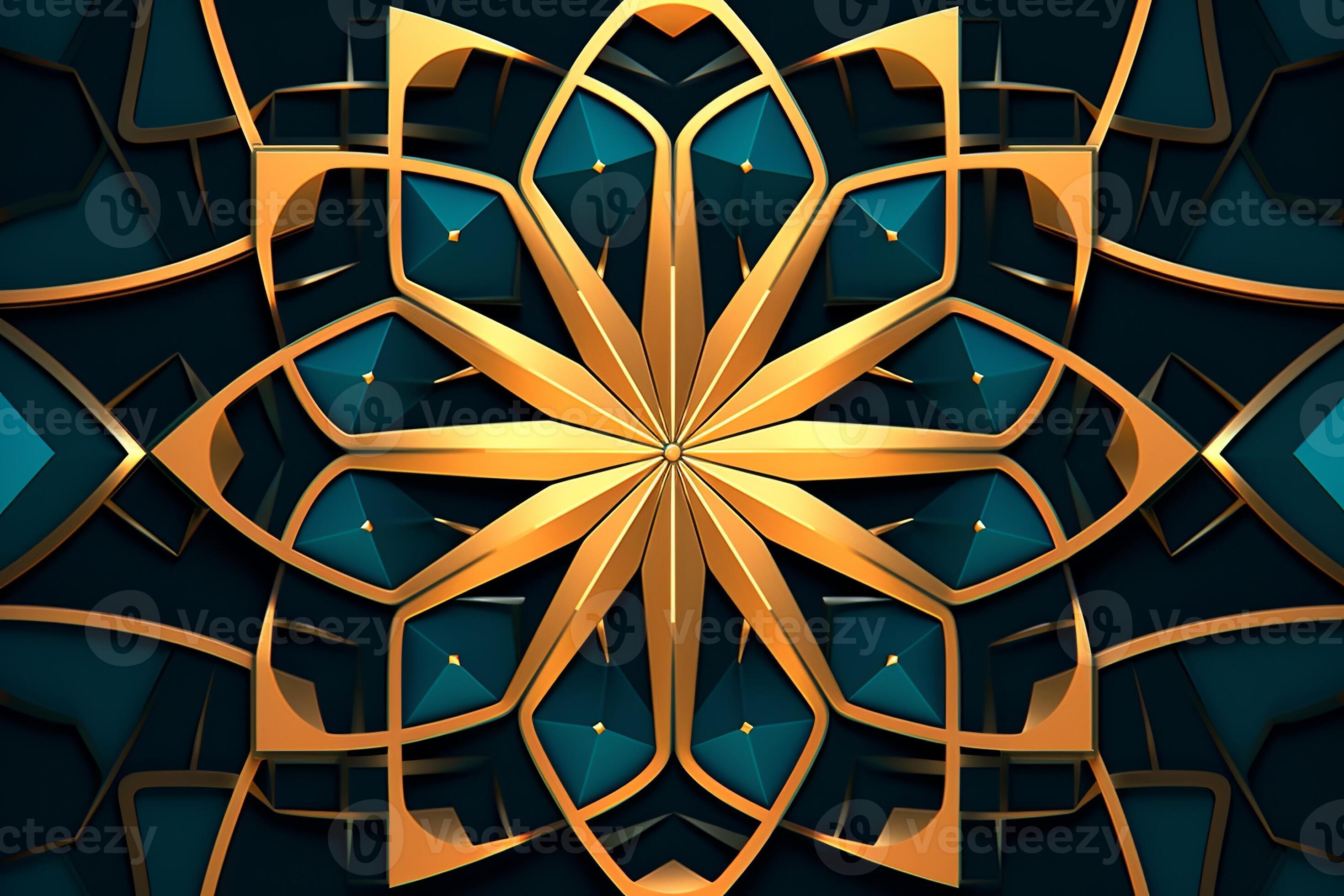 abstract background with gold and blue geometric shapes generative AI 28360870 Stock Photo at ...