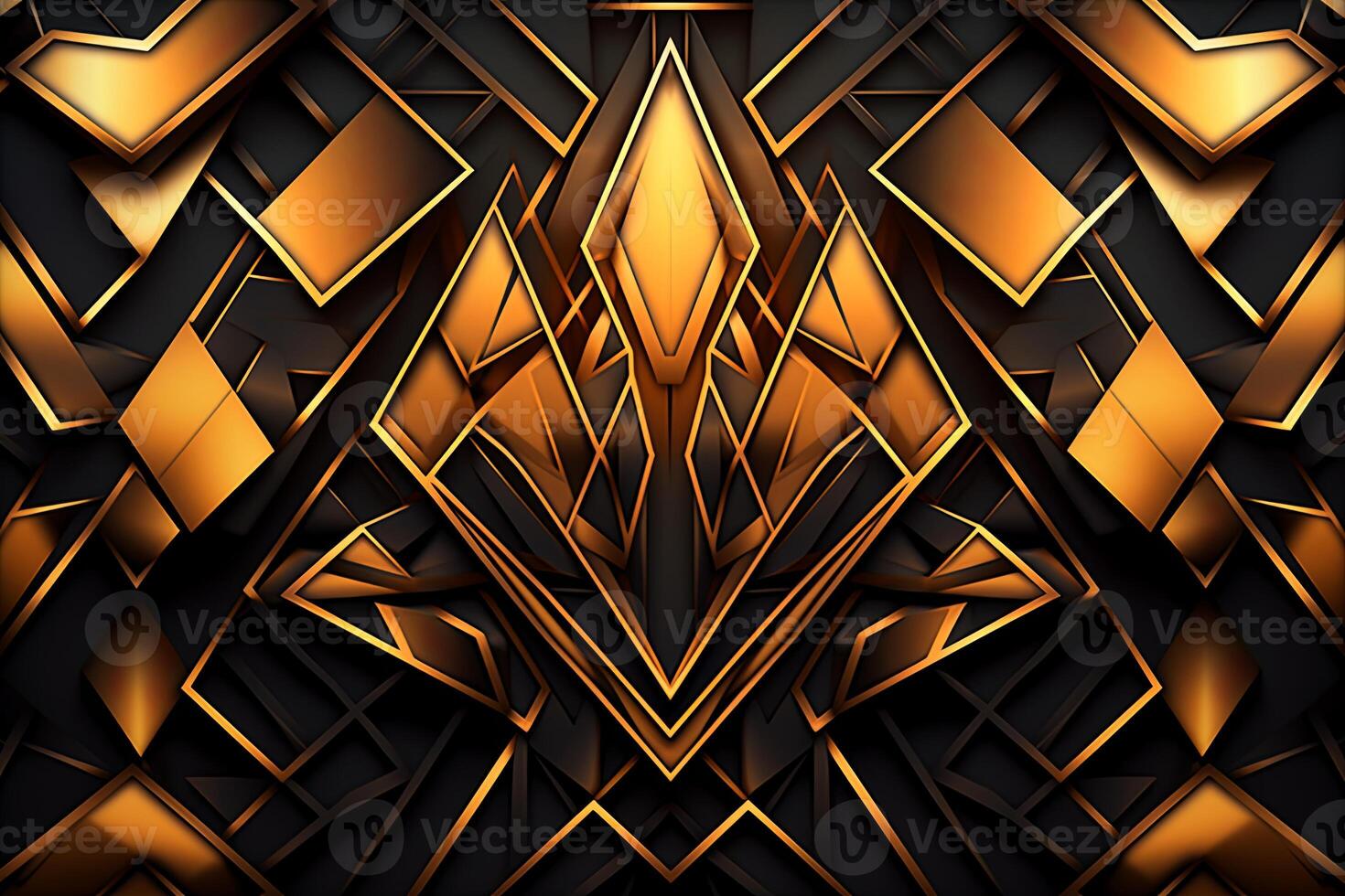 abstract gold and black background with geometric shapes generative AI ...