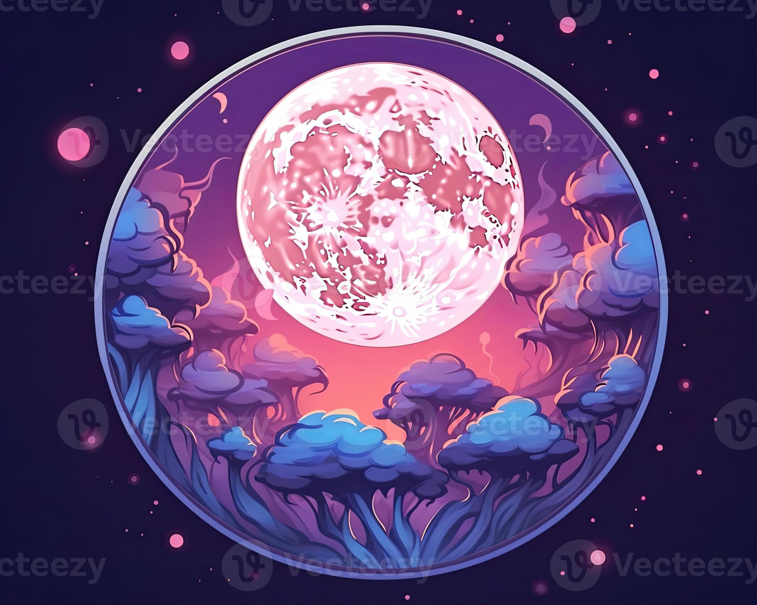 an illustration of a full moon in the sky generative AI 28361420 Stock ...