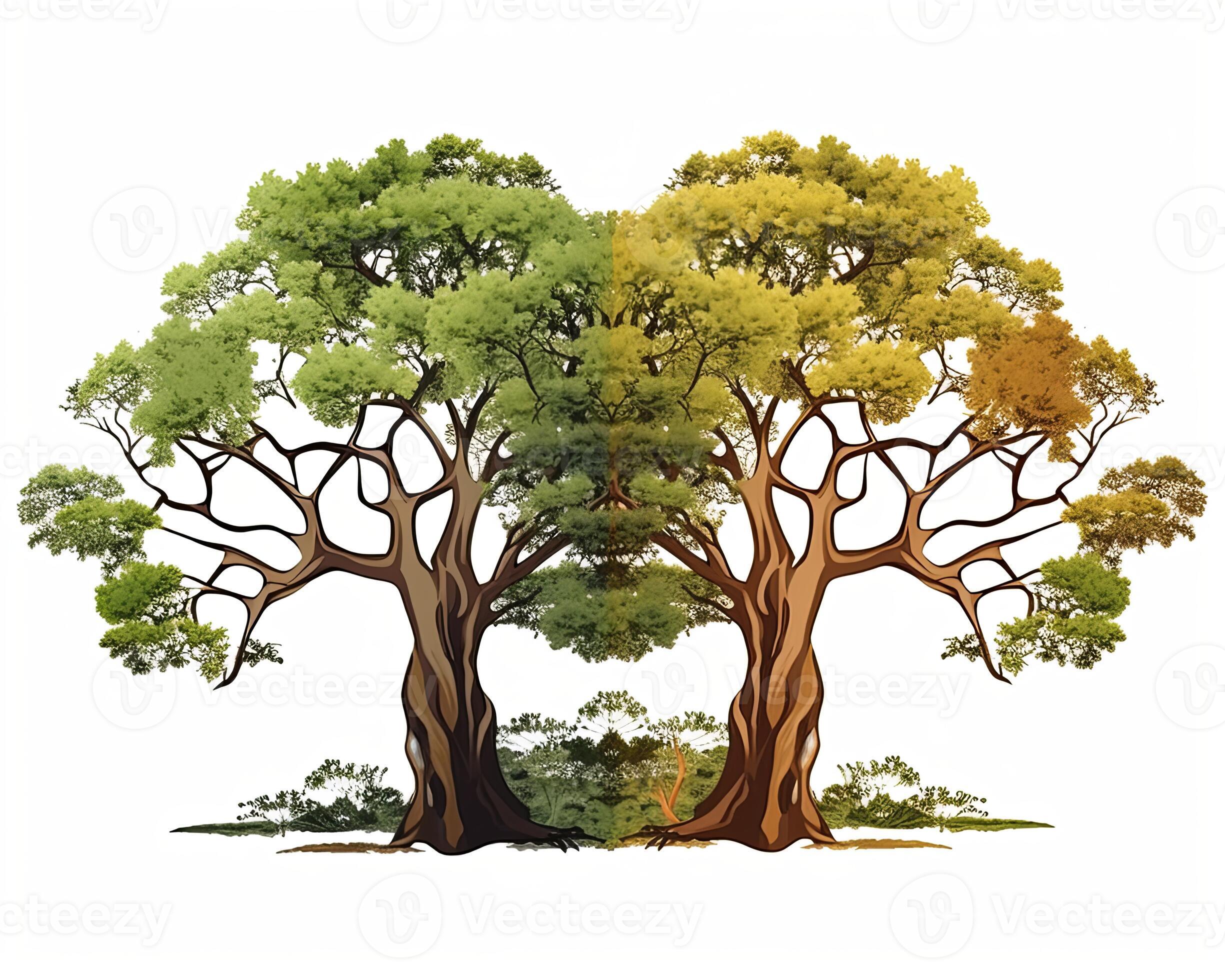 two trees are shown on a white background generative AI 28362576 Stock ...