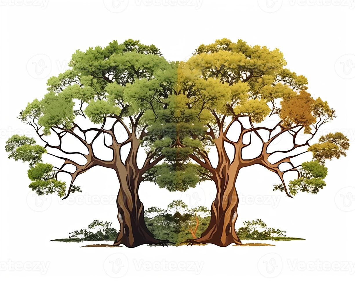 two trees are shown on a white background generative AI 28362576 Stock ...