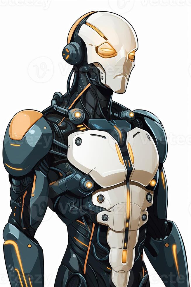 Futuristic Cyborg Android Humanoid Robot Hi Tech Sleek Graphic ...