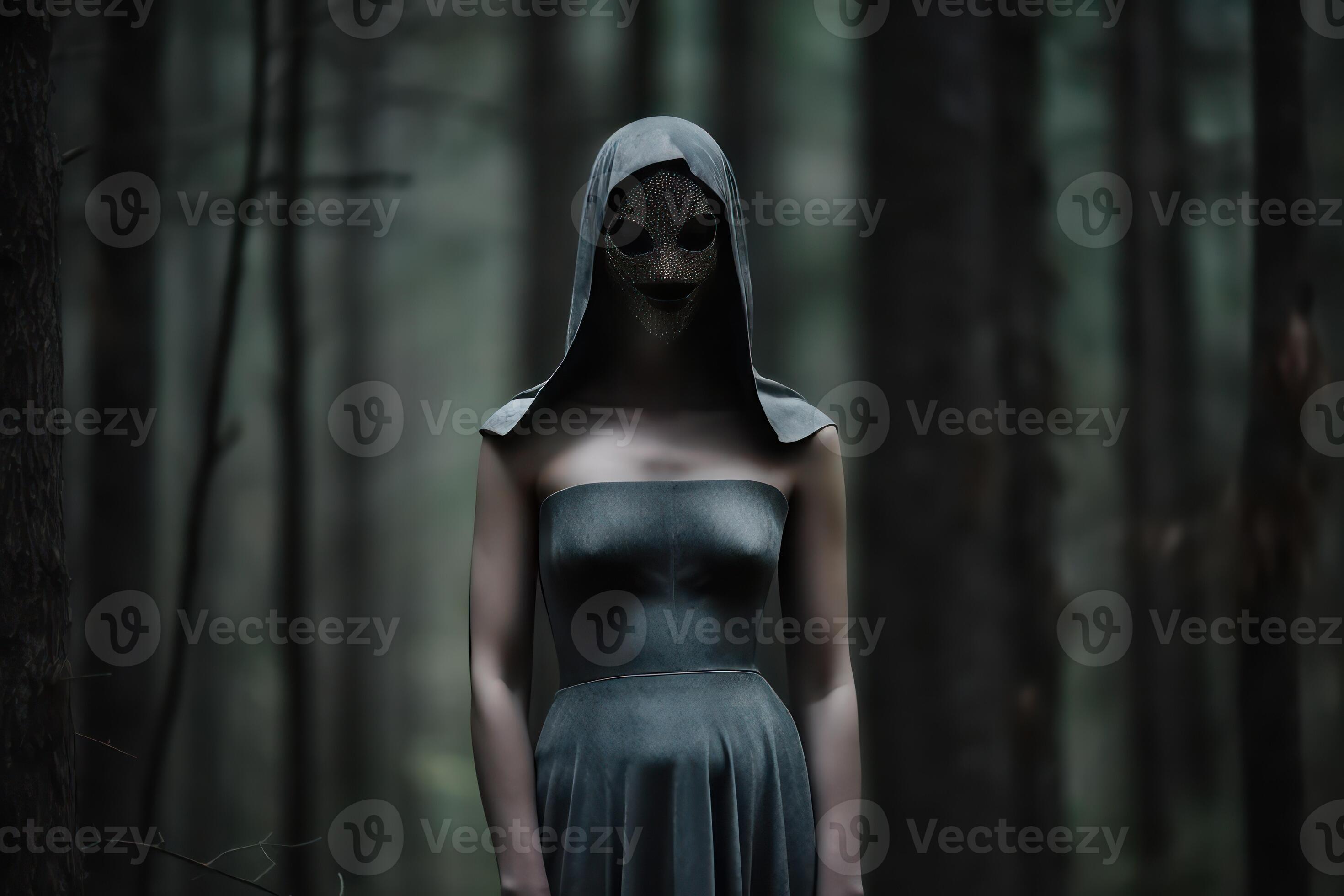 Masked Mysterious Woman in a Forest generative AI 28370699 Stock Photo at Vecteezy