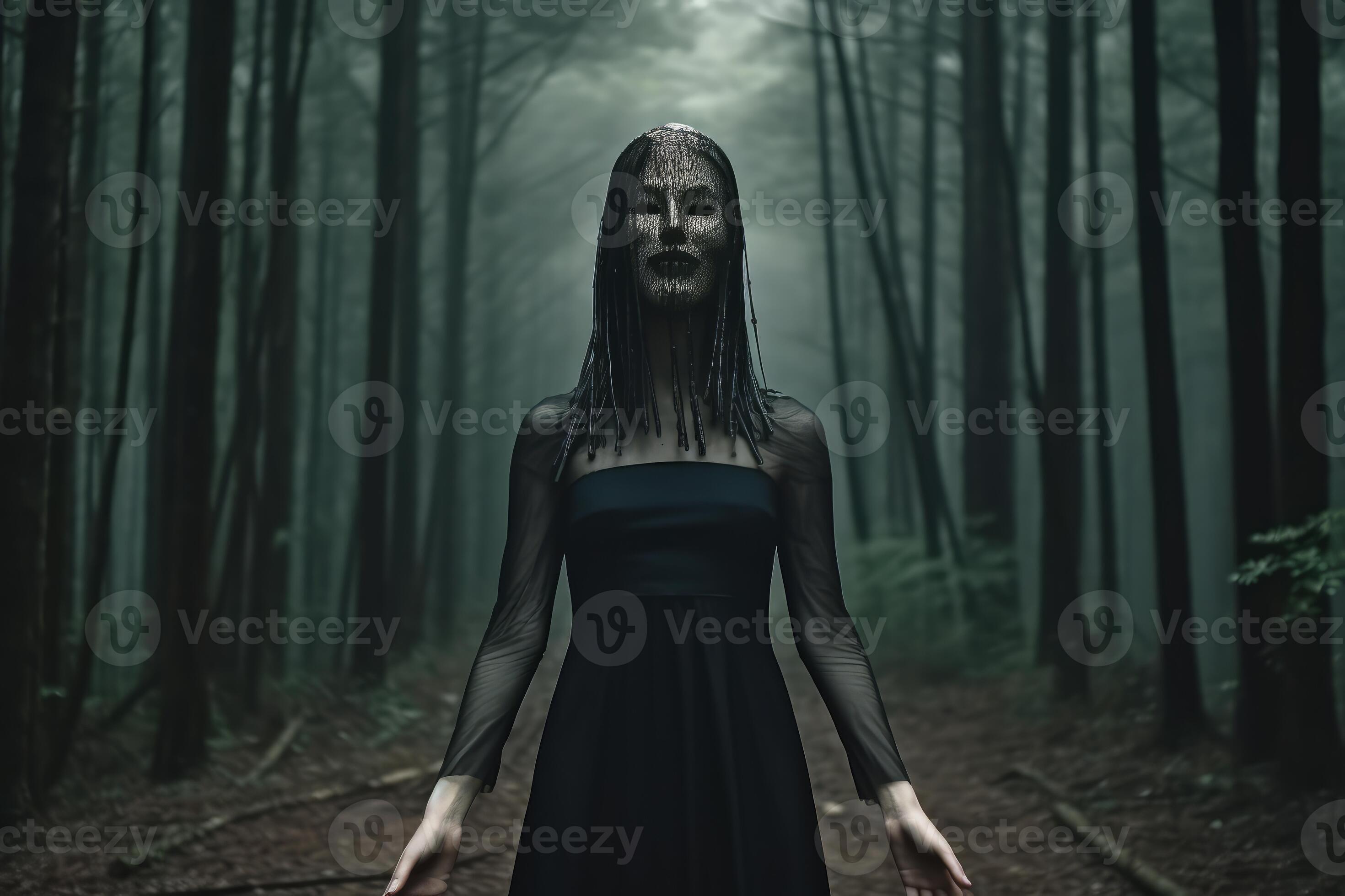 Masked Mysterious Woman in a Forest generative AI 28370715 Stock Photo at Vecteezy