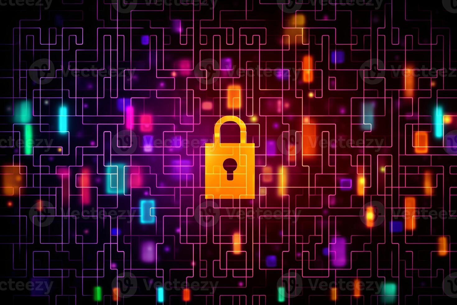 Modern Tech Encrypted Data Theme Background generative AI 28371039 ...