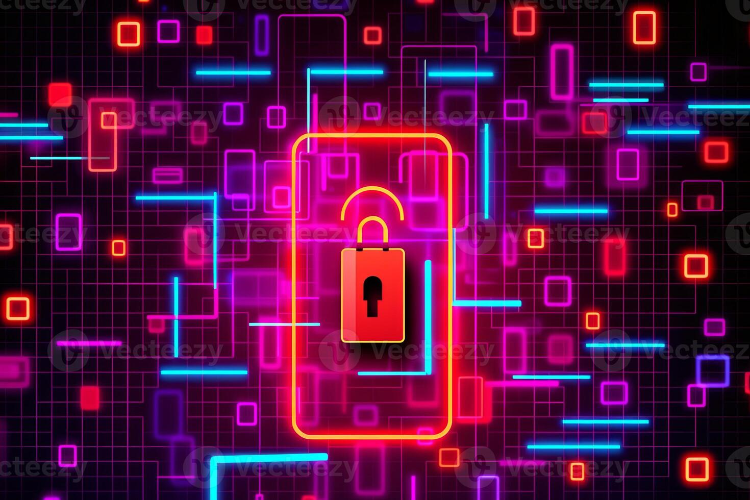 Modern Tech Encrypted Data Theme Background generative AI 28371065 ...