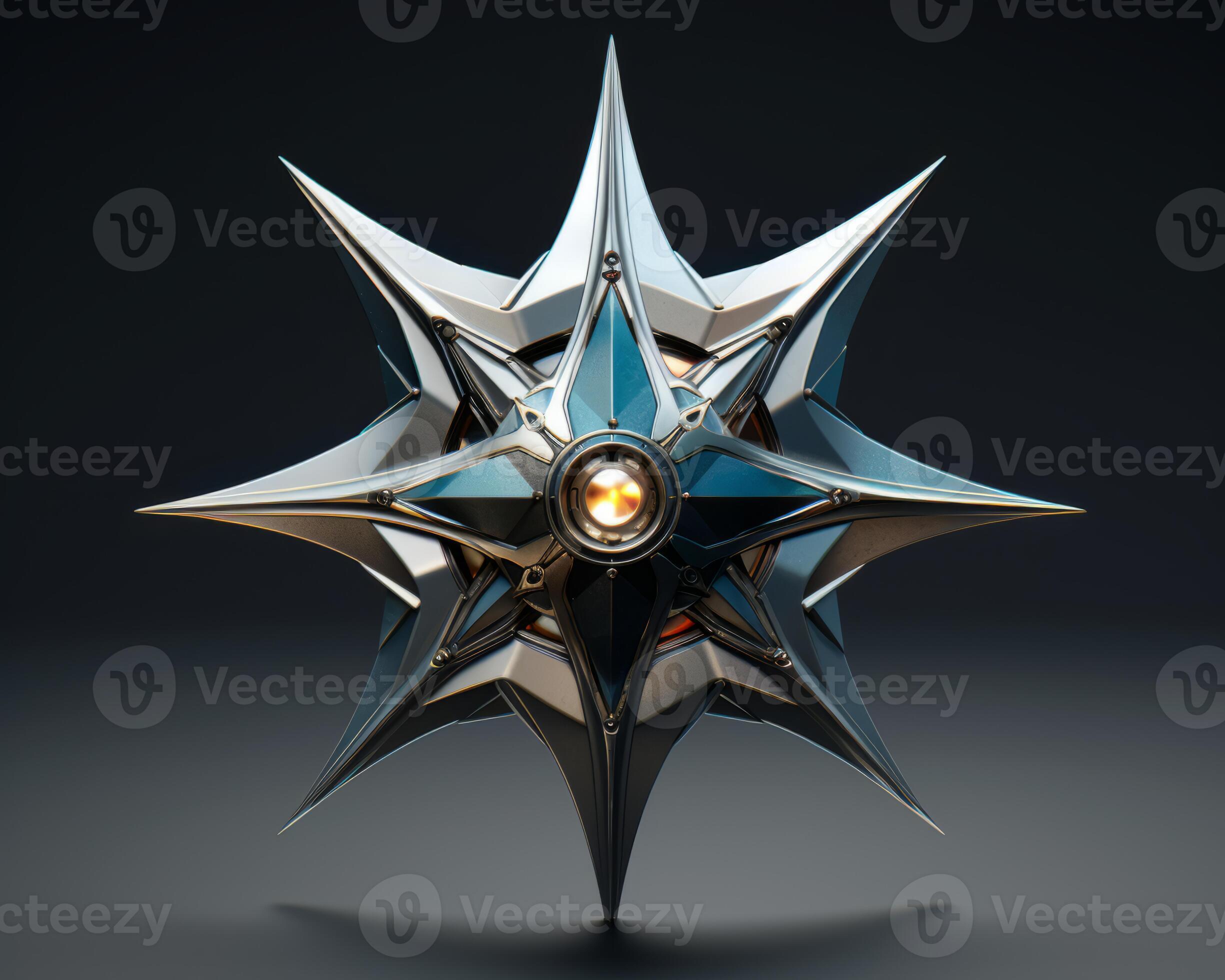 a futuristic star shaped object on a dark background generative ai 28374440 Stock Photo at Vecteezy