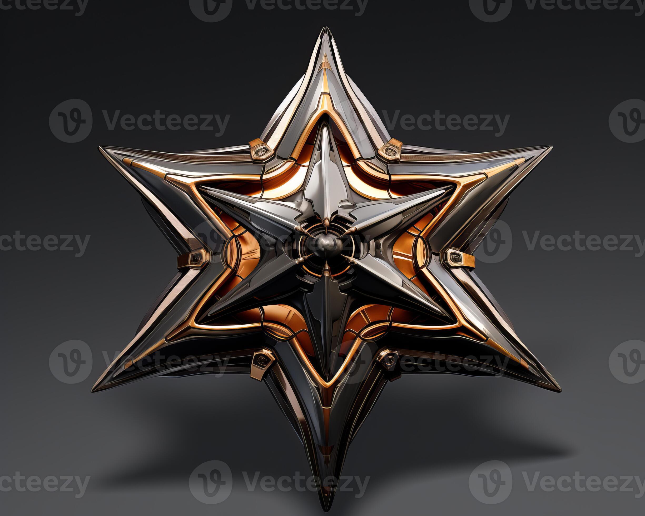 a metallic star shaped object on a black background generative ai 28375575 Stock Photo at Vecteezy