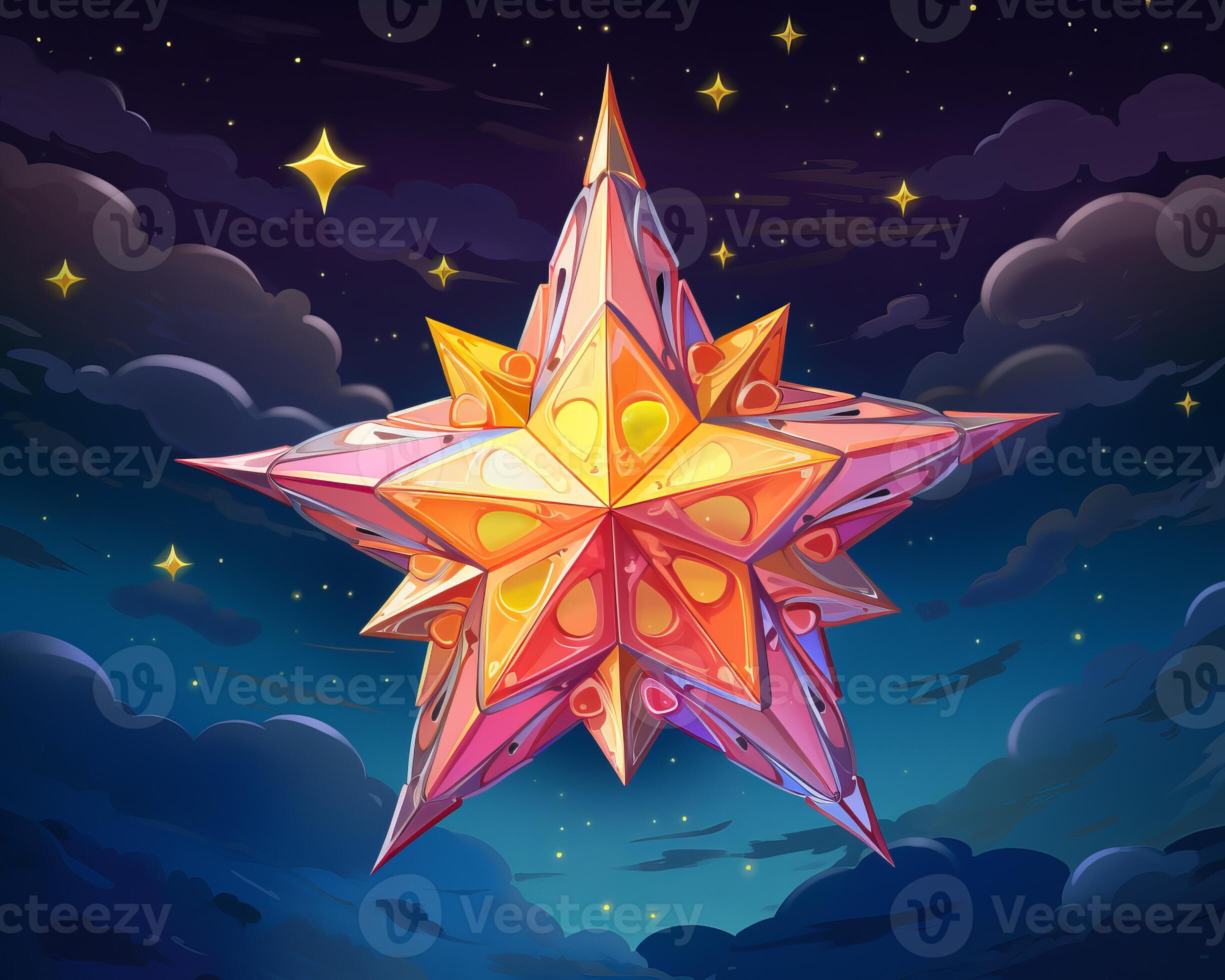 an illustration of a star in the night sky generative ai 28385896 Stock ...