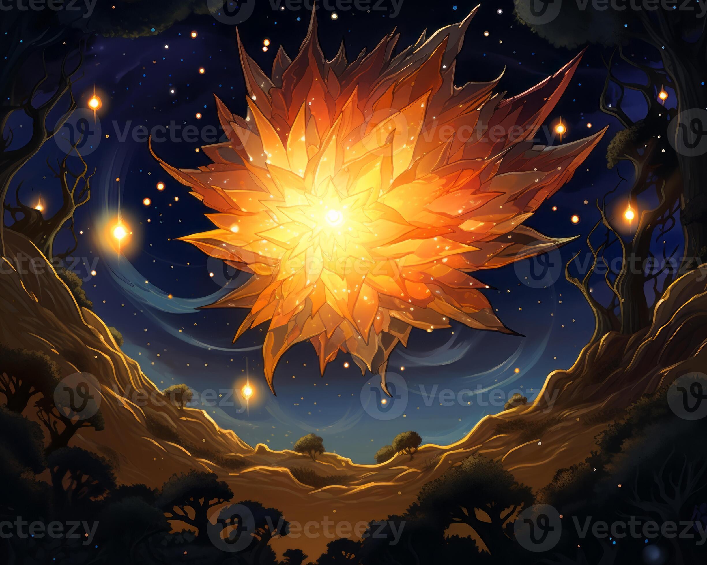 an illustration of an exploding star in the night sky generative ai ...