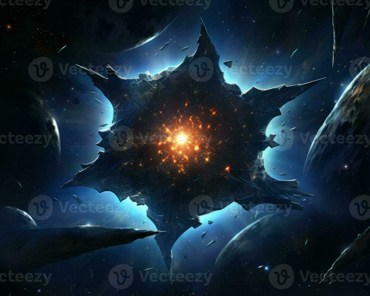 An Image Of A Star Exploding In Space Generative Ai 28386301 Stock