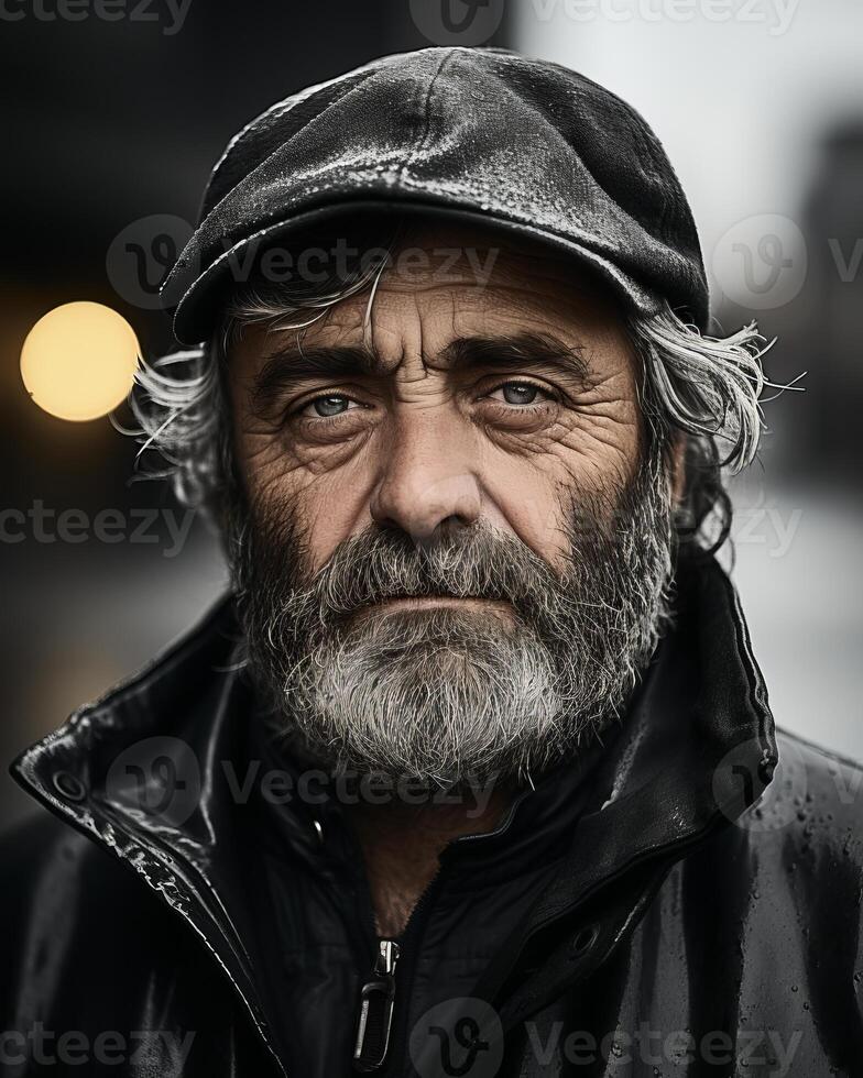 portrait of a homeless man generative ai 28390459 Stock Photo at Vecteezy